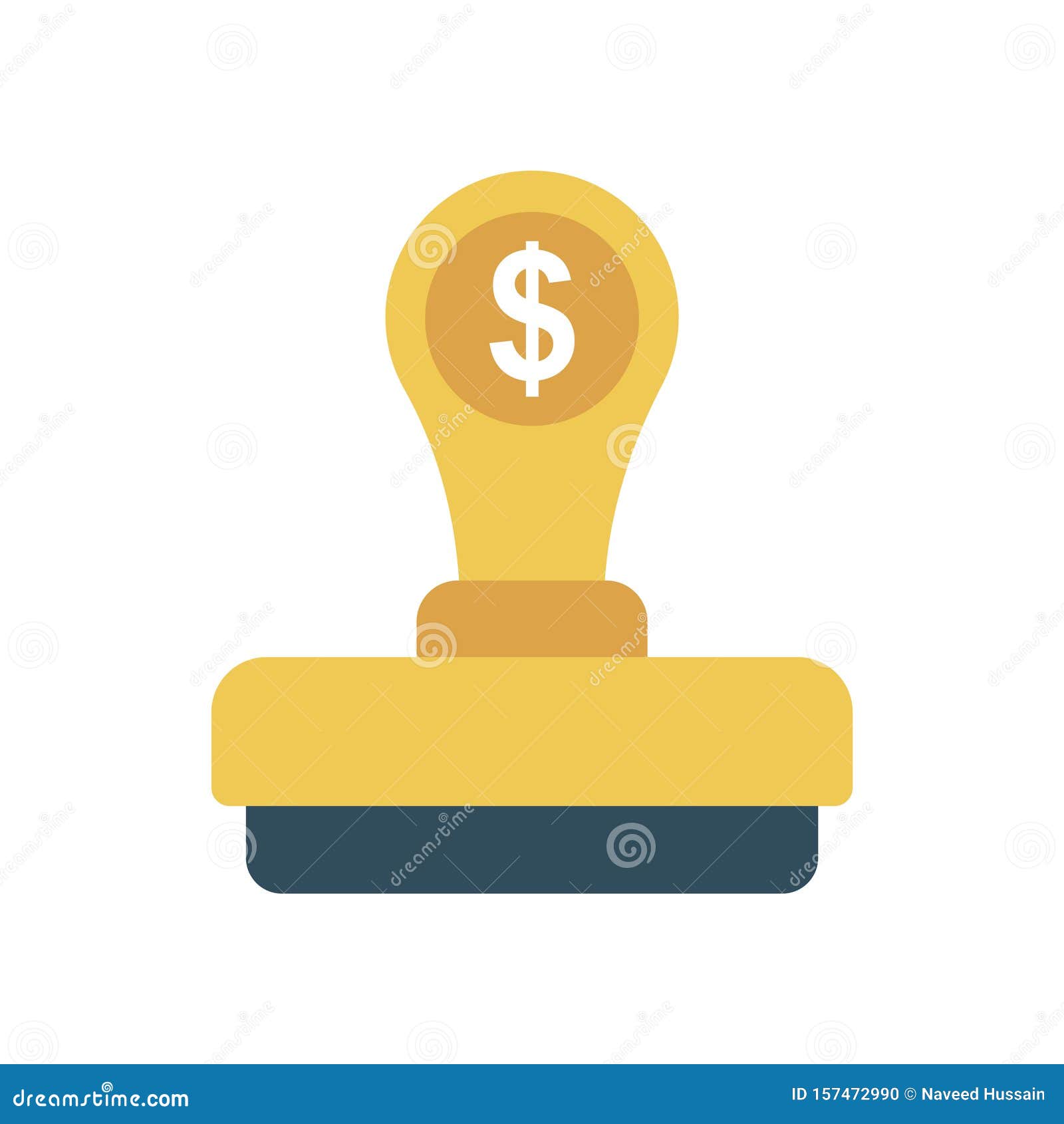 Stamp flat vector icon stock vector. Illustration of document - 157472990