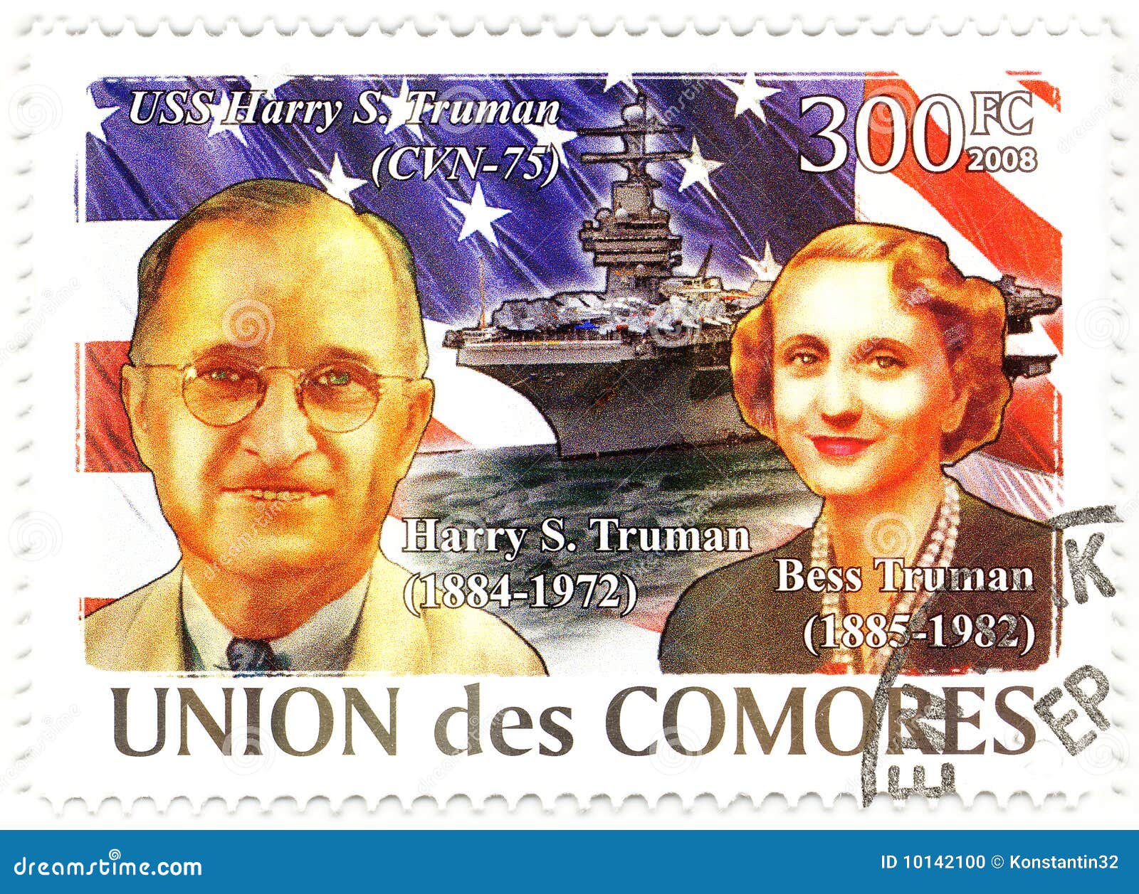 Stamp with Harry Truman and His Wife Bess Editorial Image - Image of ...