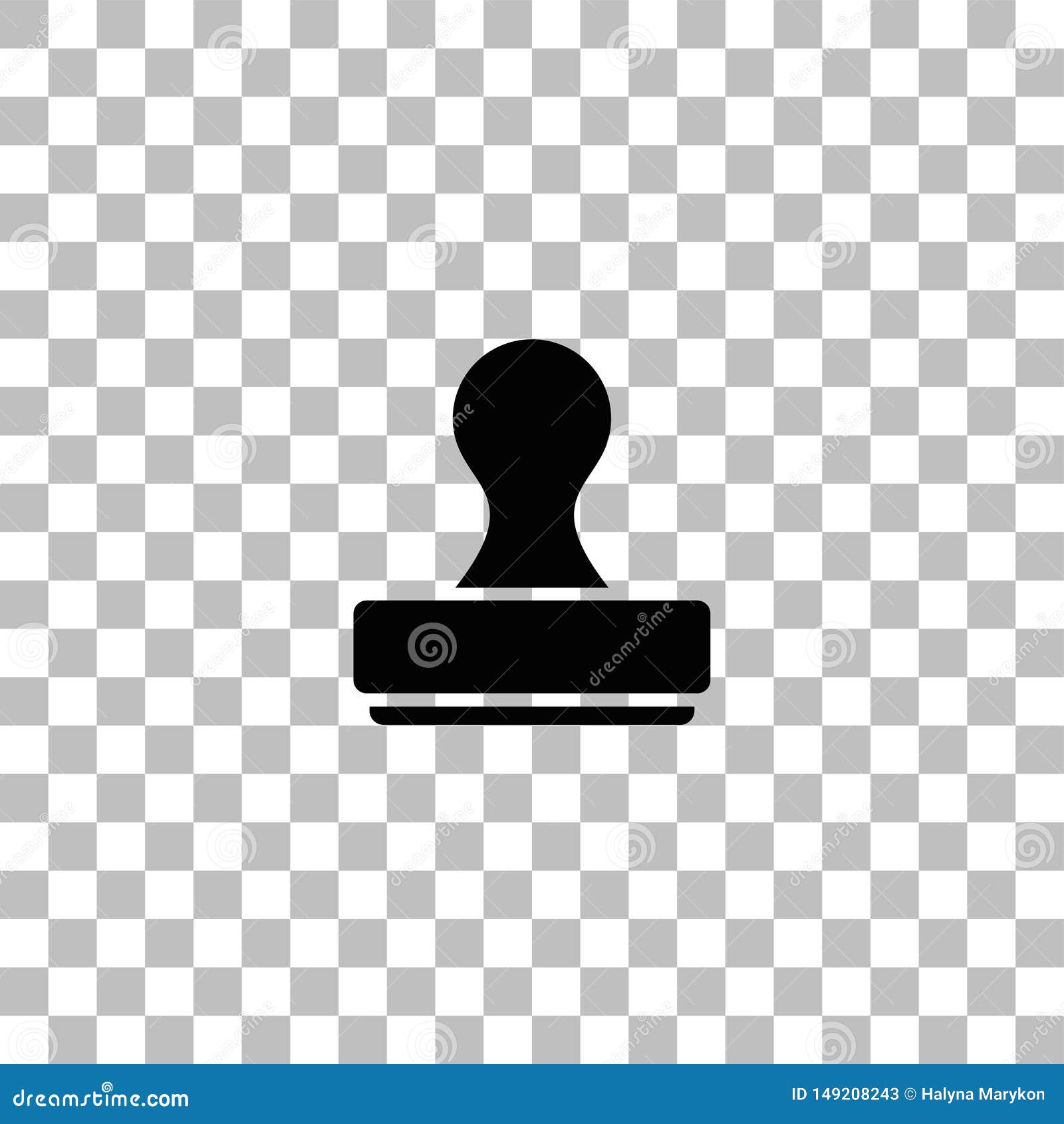 Stamp icon flat stock vector. Illustration of handle - 149208243