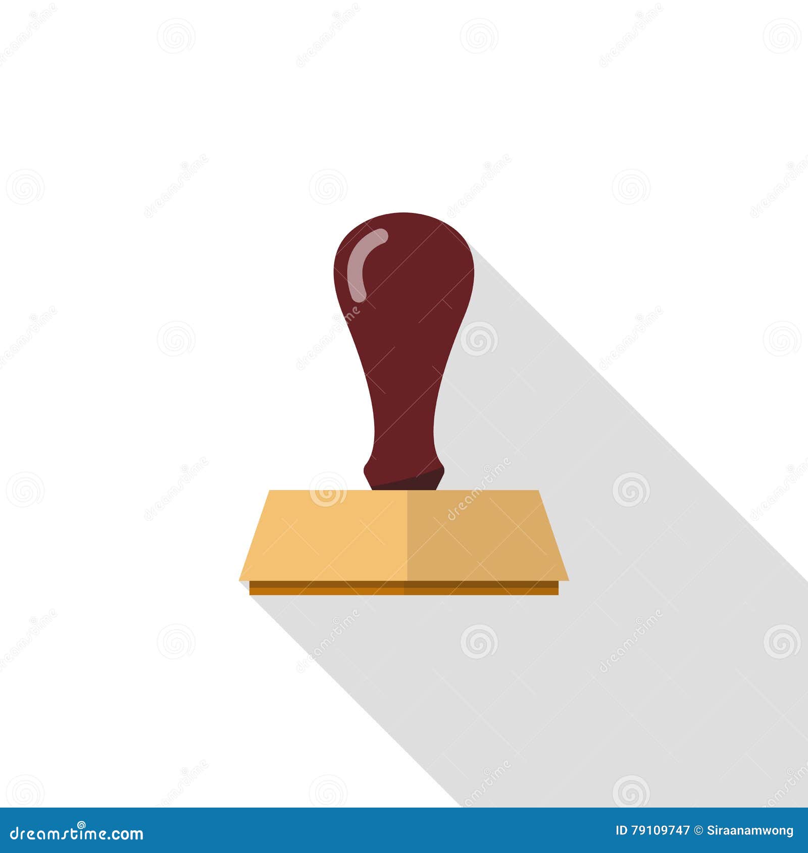 Stamp icon in flat style stock vector. Illustration of approval - 79109747