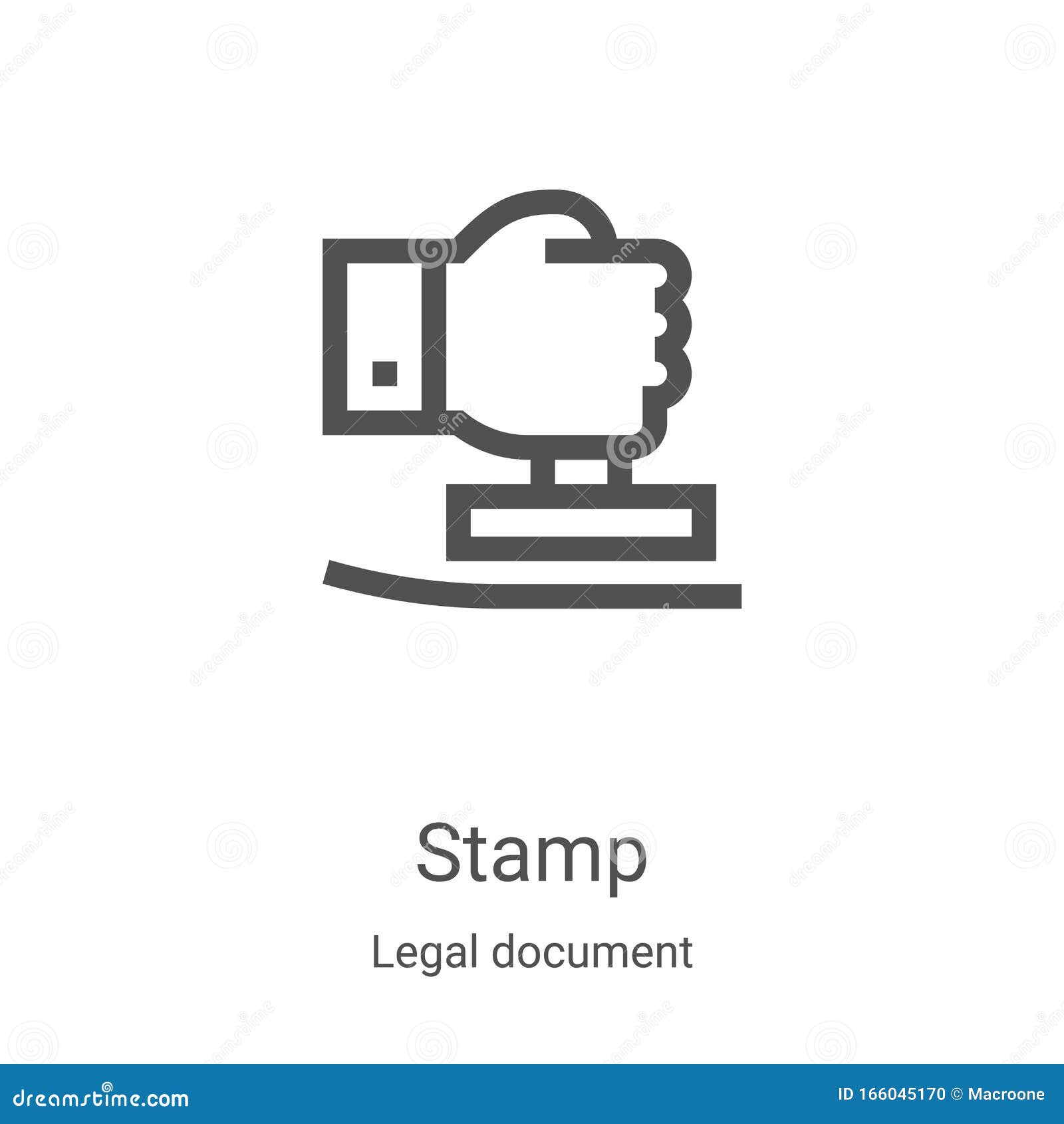 Stamp Icon Vector from Legal Document Collection. Thin Line Stamp ...
