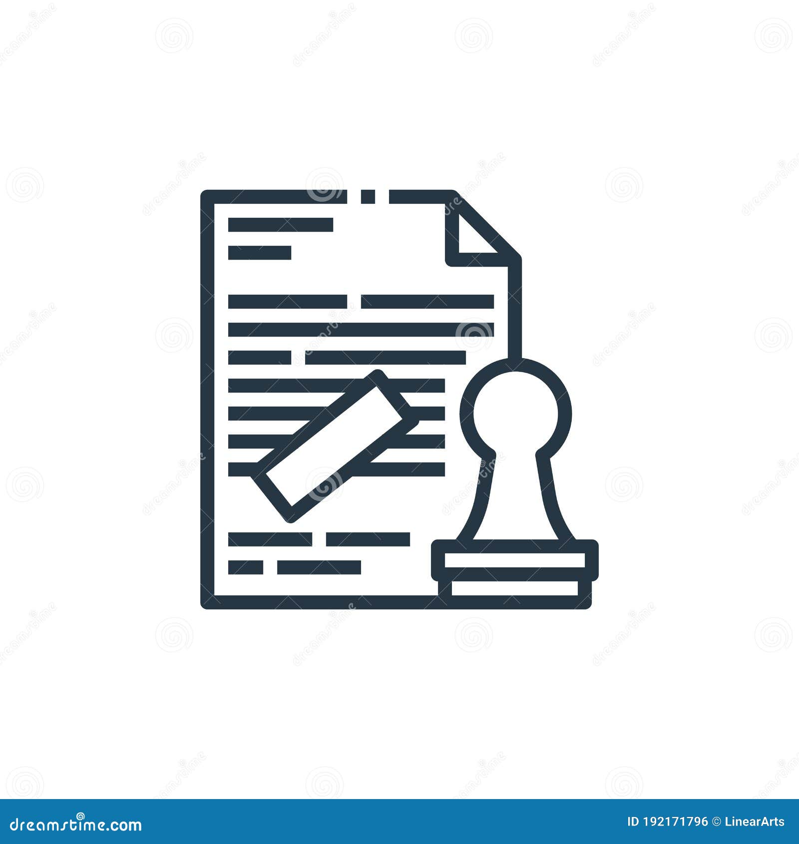 Stamp Icon Vector from Office Concept. Thin Line Illustration of Stamp ...