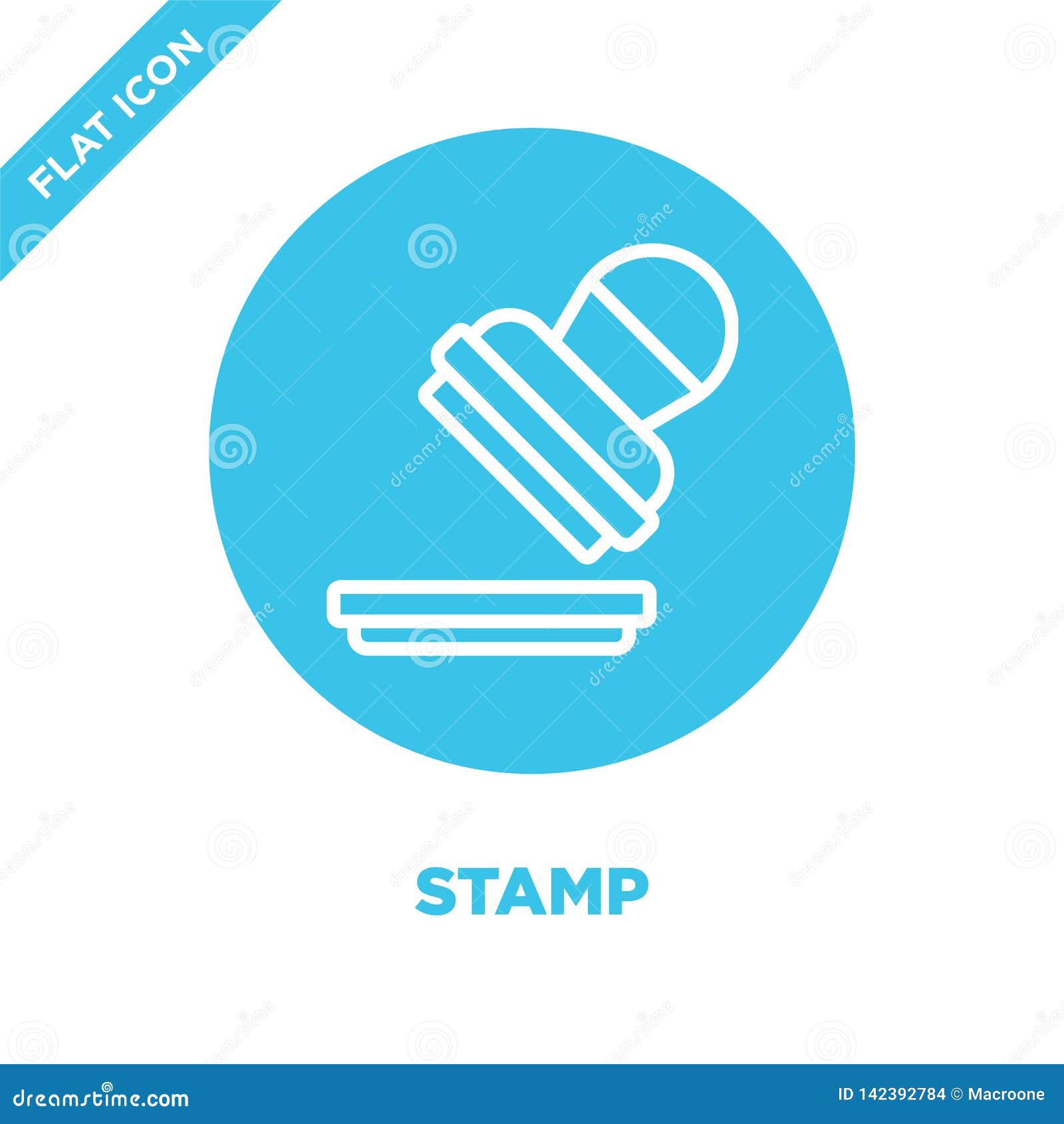 Stamp Icon Vector from Stationery Collection. Thin Line Stamp Outline ...