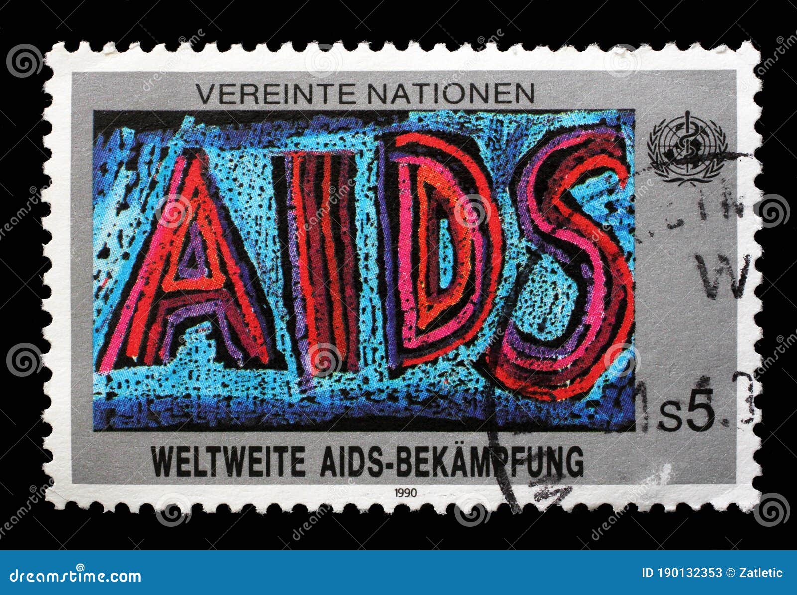 Stamp Issued in UN - Vienna Devoted To Fighting Aids Editorial Stock ...