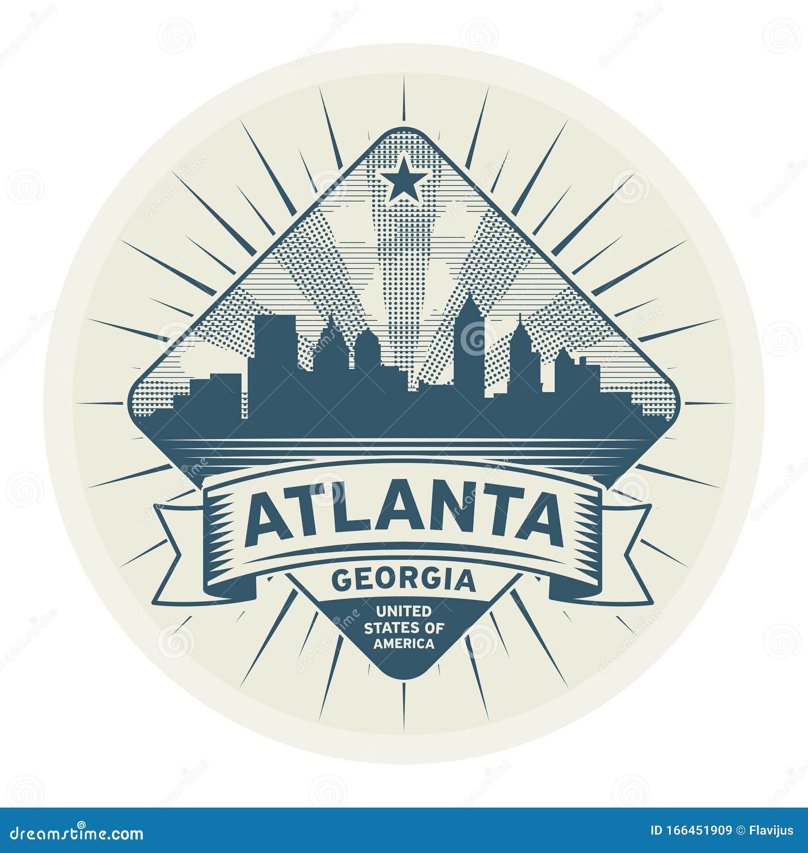 Stamp or Label with Name of Atlanta, Georgia Stock Vector ...