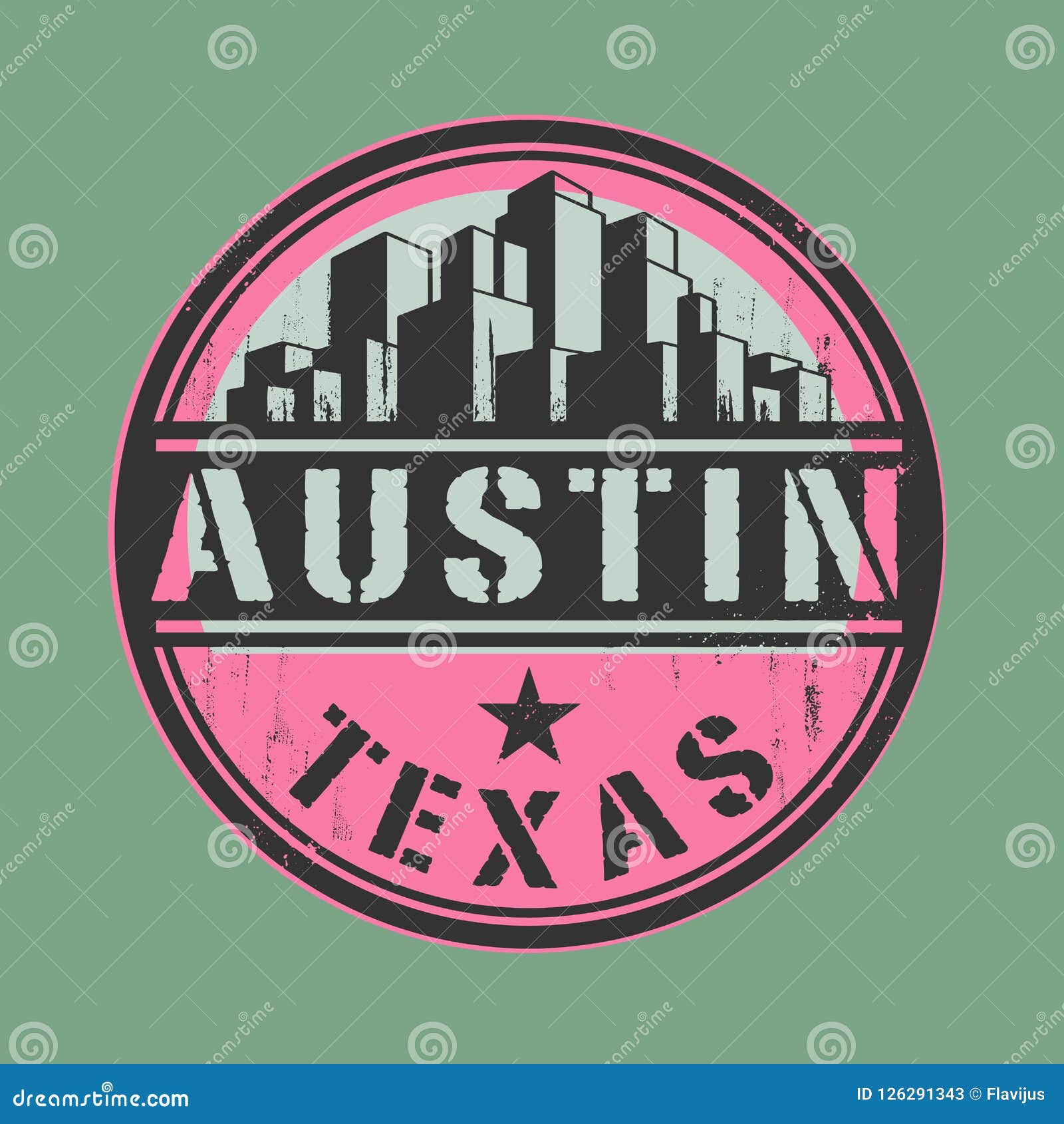 Stamp or Label with Name of Austin, Texas Stock Vector - Illustration ...