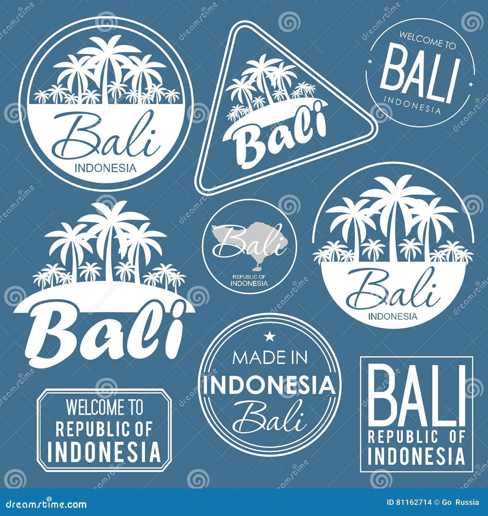 Stamp or Label with the Name of Bali Island, Vector Illustration Stock ...