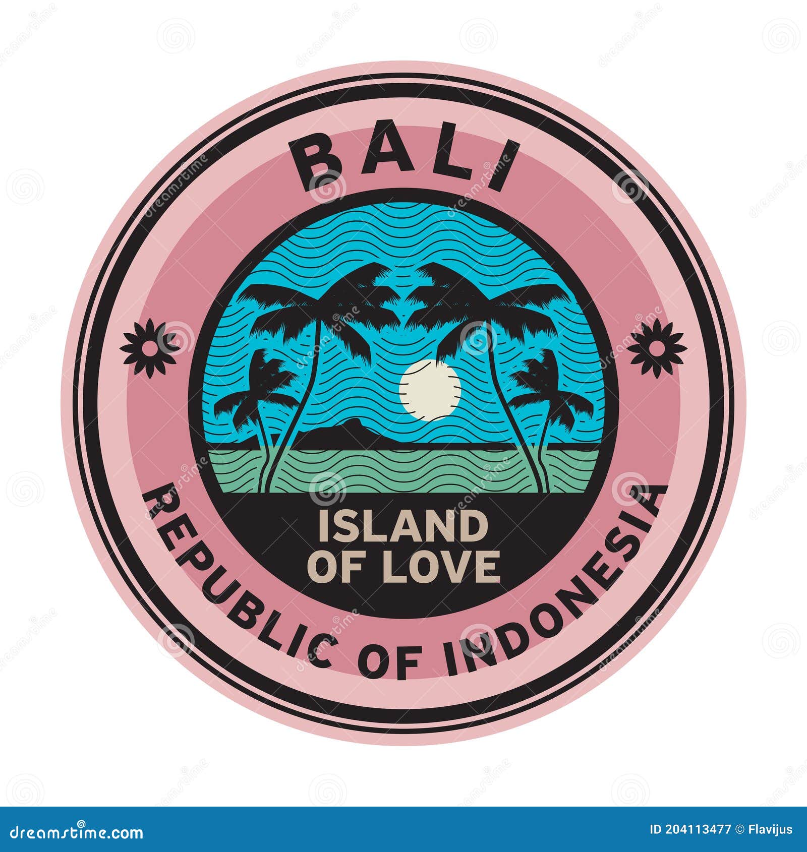 Stamp or Label with the Name of Bali Islands Stock Vector ...