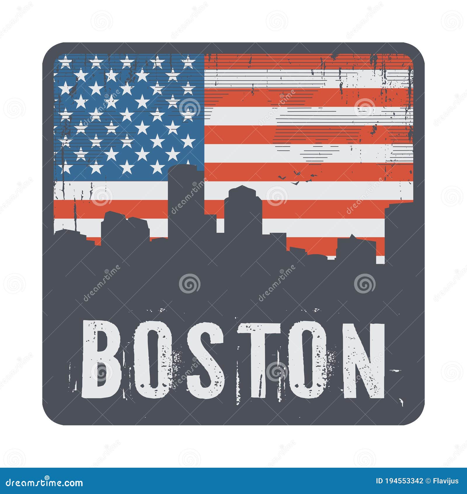 Stamp or Label with Name of Boston Stock Vector - Illustration of oval ...