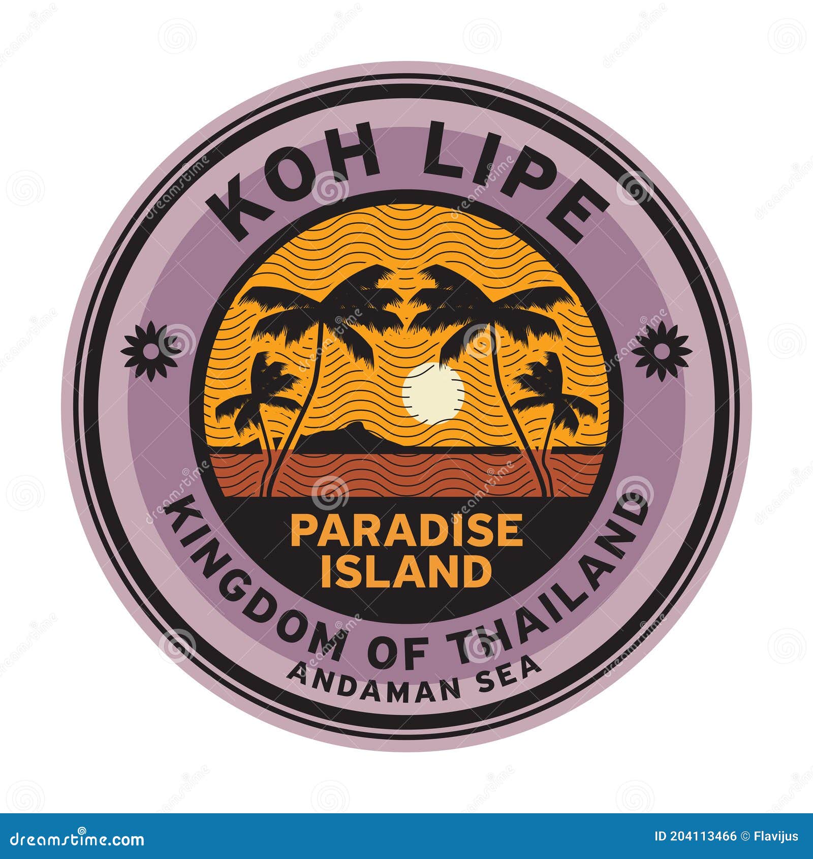 Stamp or Label with the Name of Koh Lipe Islands Stock Vector ...