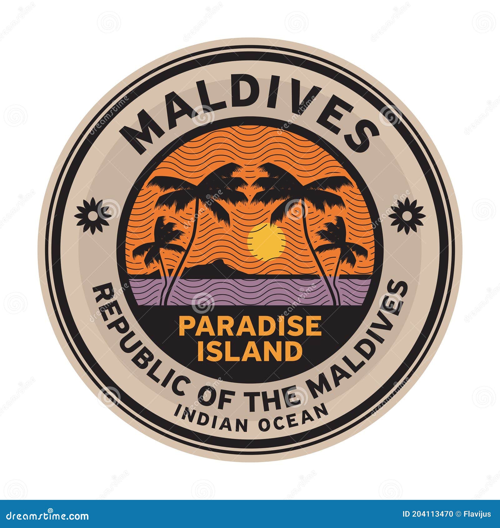 Stamp or Label with the Name of Maldives Islands Stock Vector ...