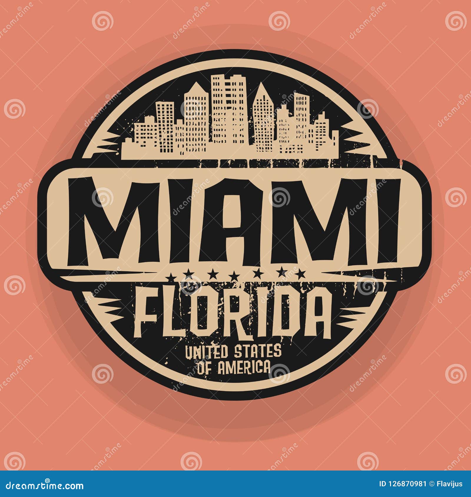 Stamp or Label with Name of Miami, Florida Stock Vector - Illustration ...