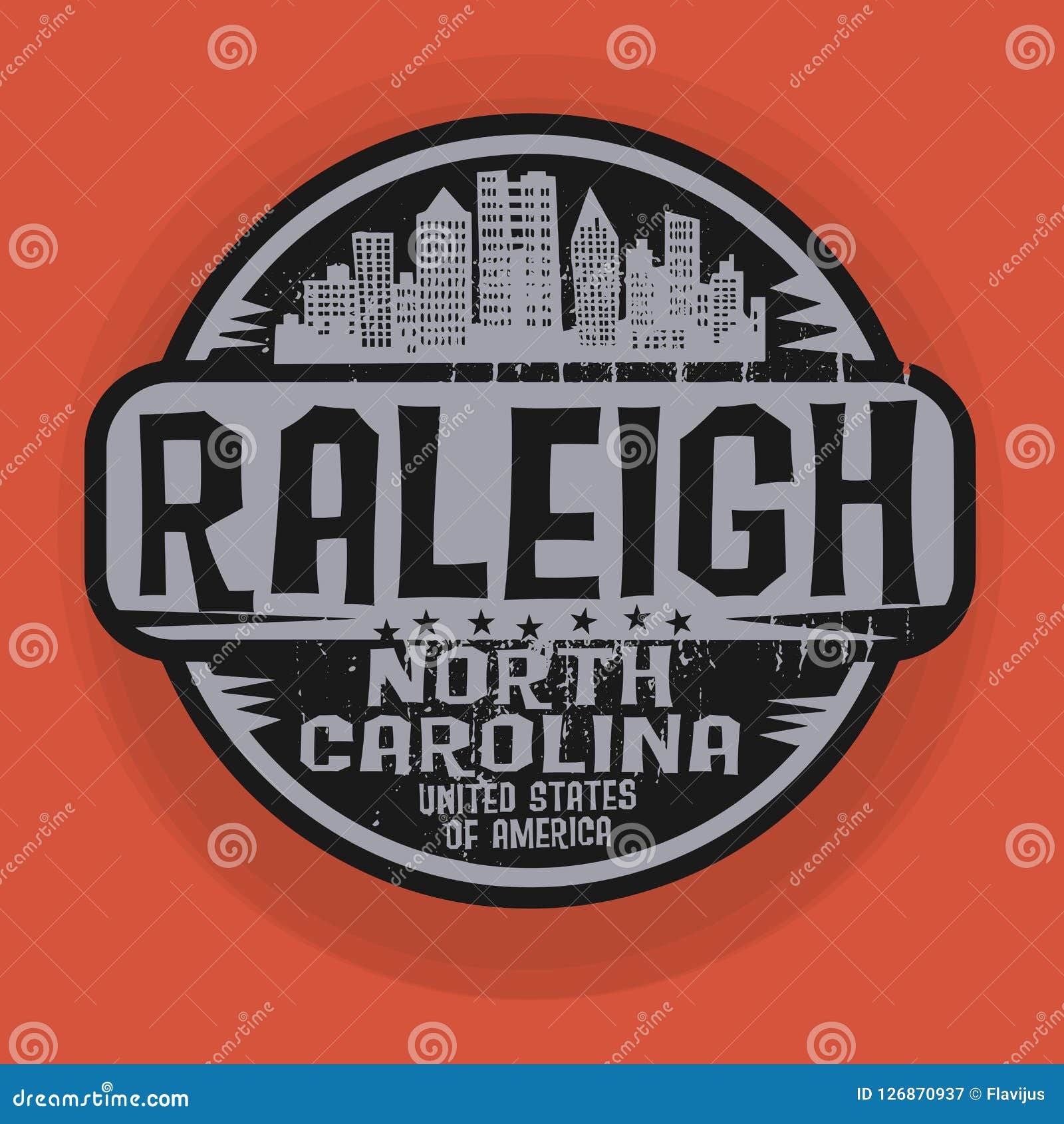 Stamp or Label with Name of Raleigh, North Carolina Stock Vector ...