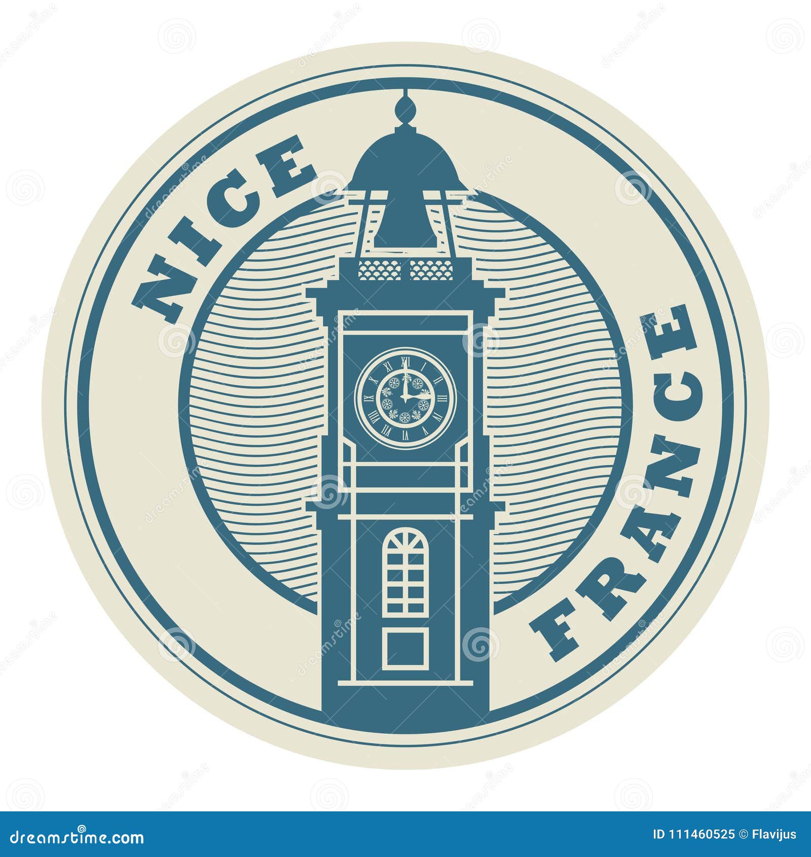 Stamp or Label Nice, France Stock Vector - Illustration of romantic ...