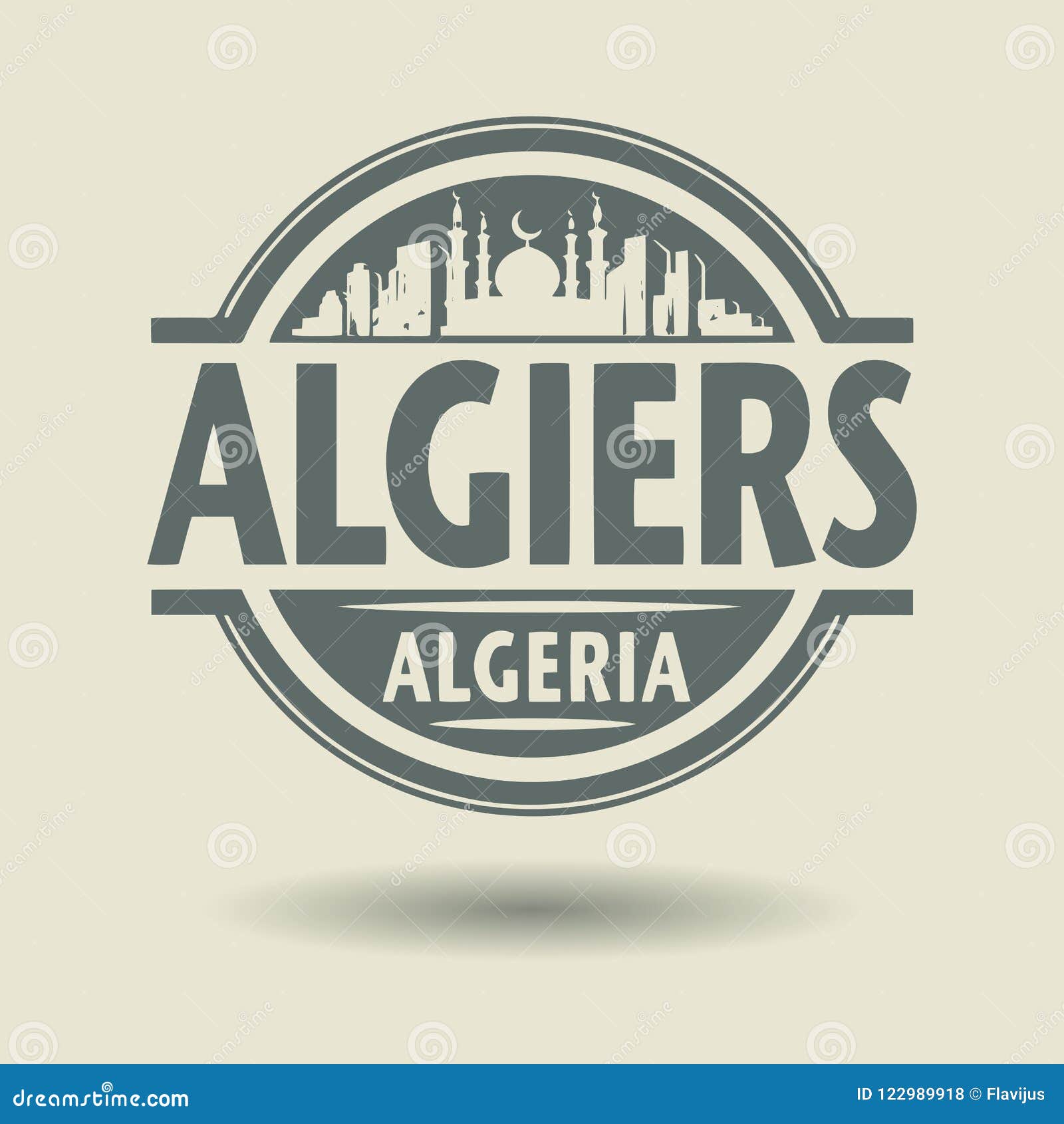 Stamp or Label with Text Algiers, Algeria Inside Stock Vector ...