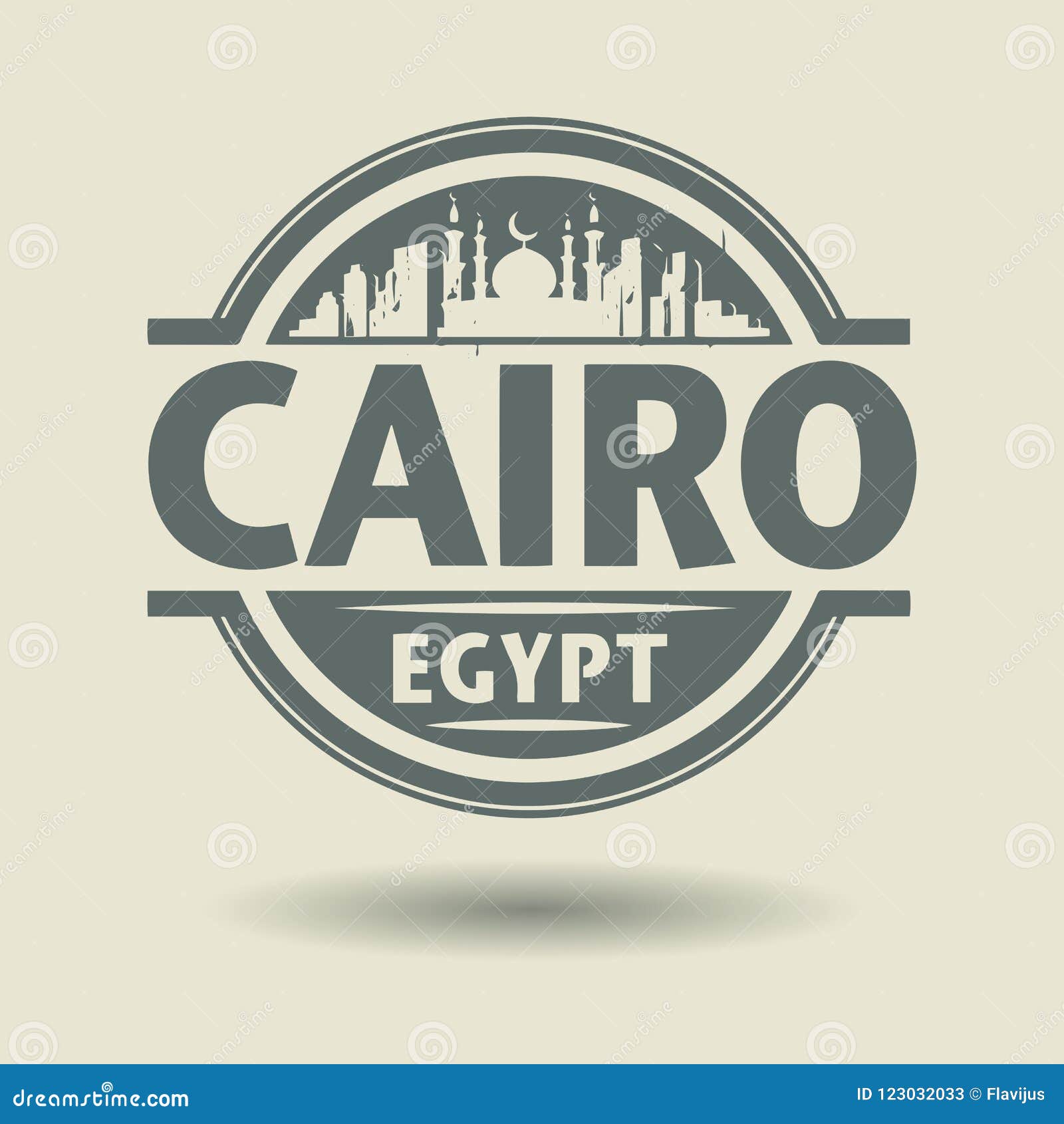 Stamp or Label with Text Cairo, Egypt Inside Stock Vector ...