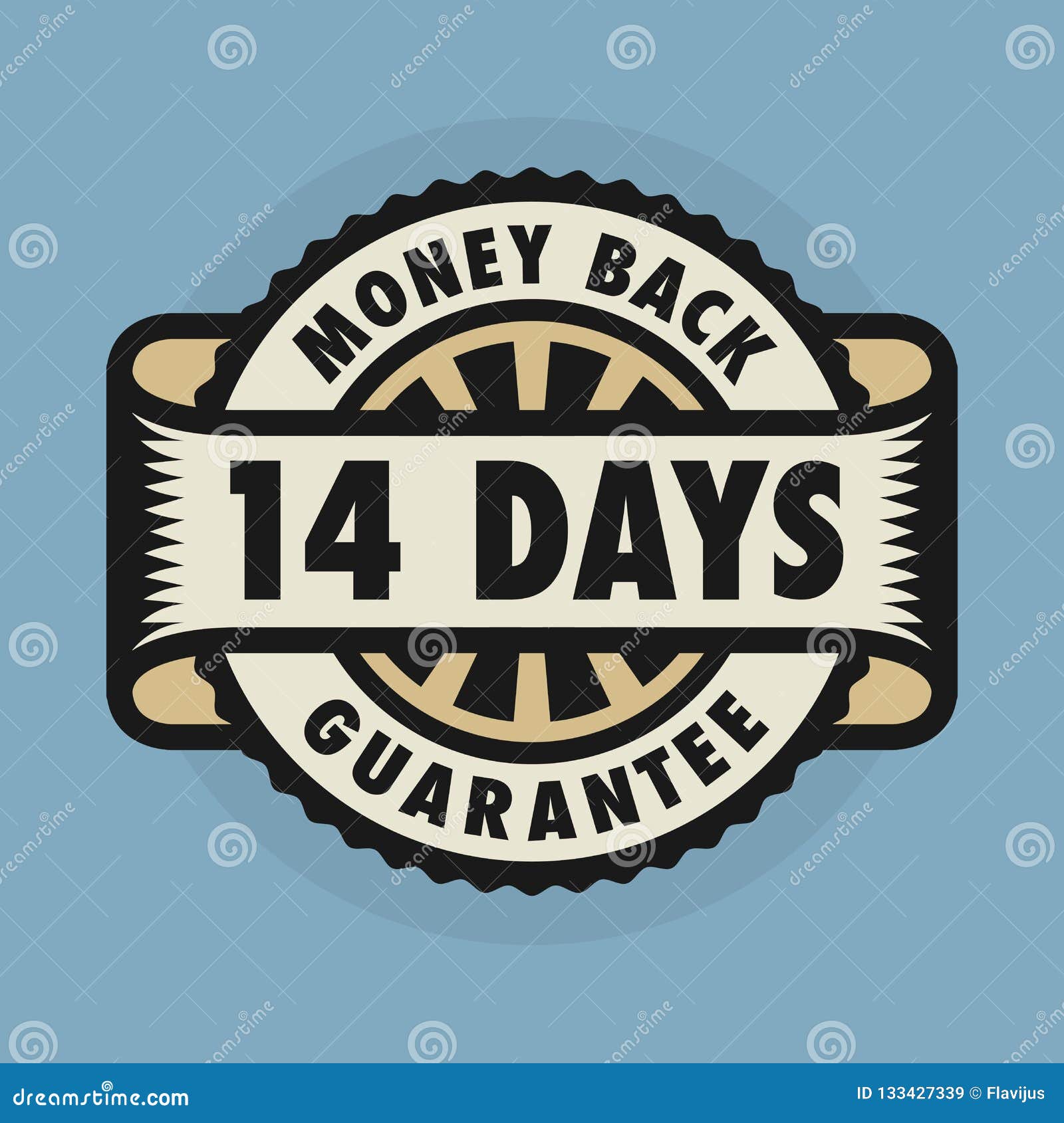 Stamp or Label with the Text 14 Days Money Back Guarantee Stock Vector ...