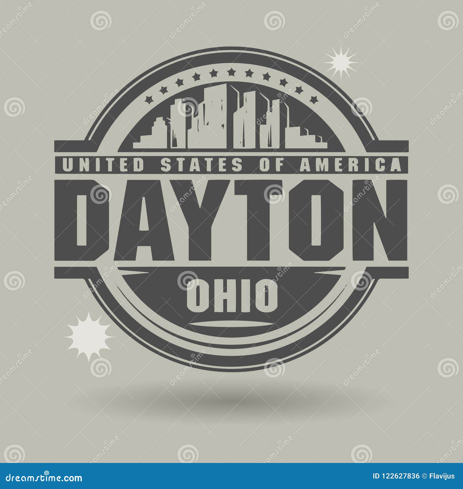 Stamp or Label with Text Dayton, Ohio Inside Stock Vector ...