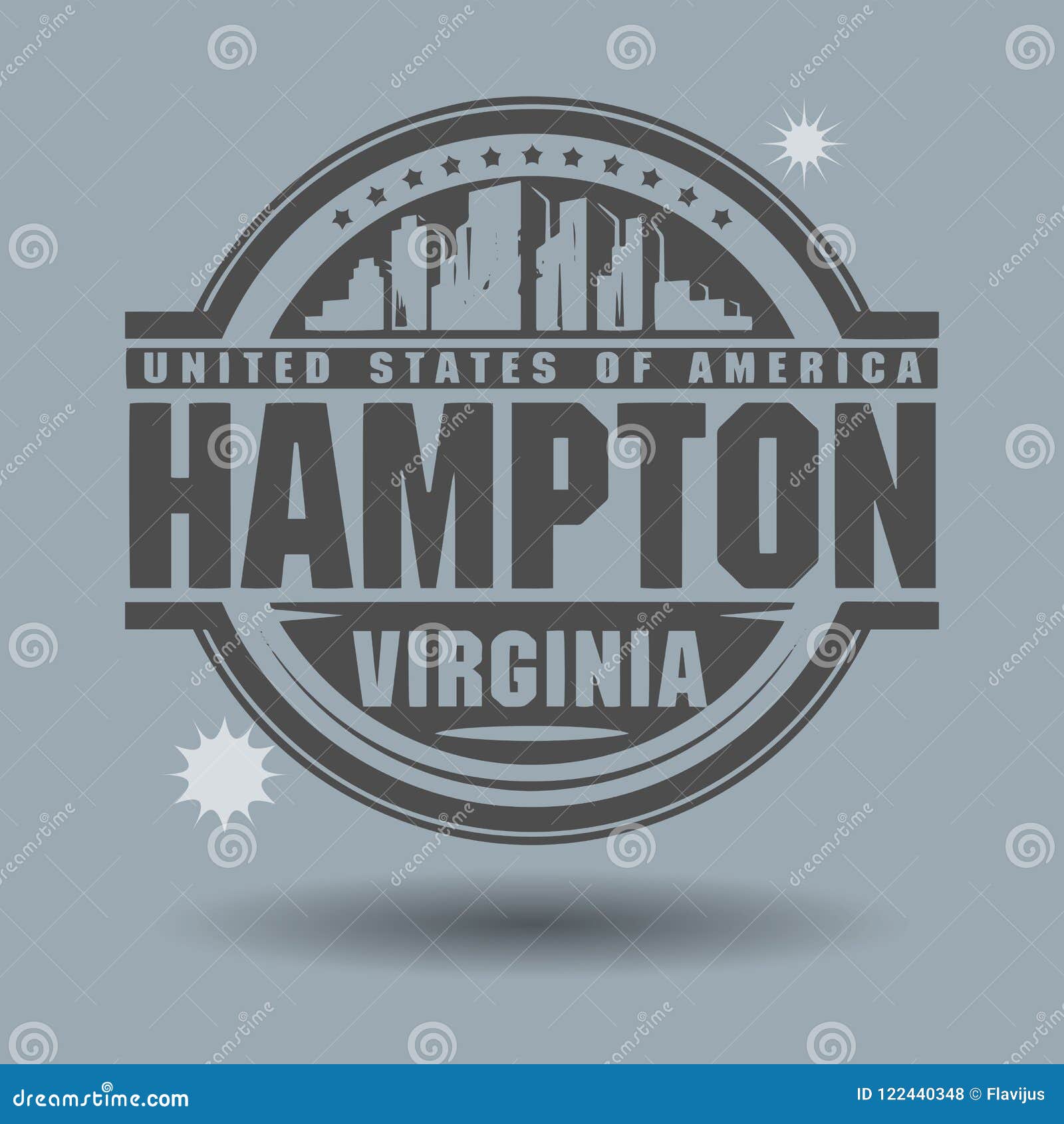 Stamp or Label with Text Hampton, Virginia Inside Stock Vector ...