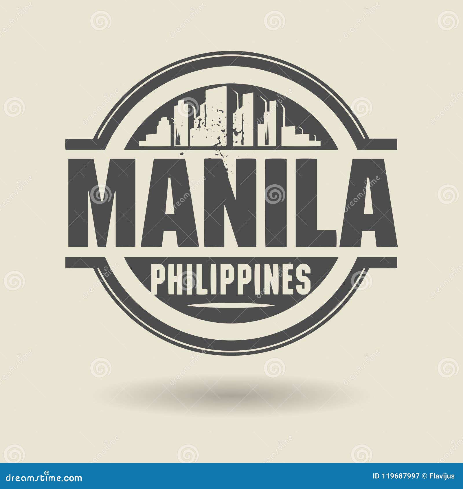 Stamp or Label with Text Manila, Philippines Inside Stock Vector ...