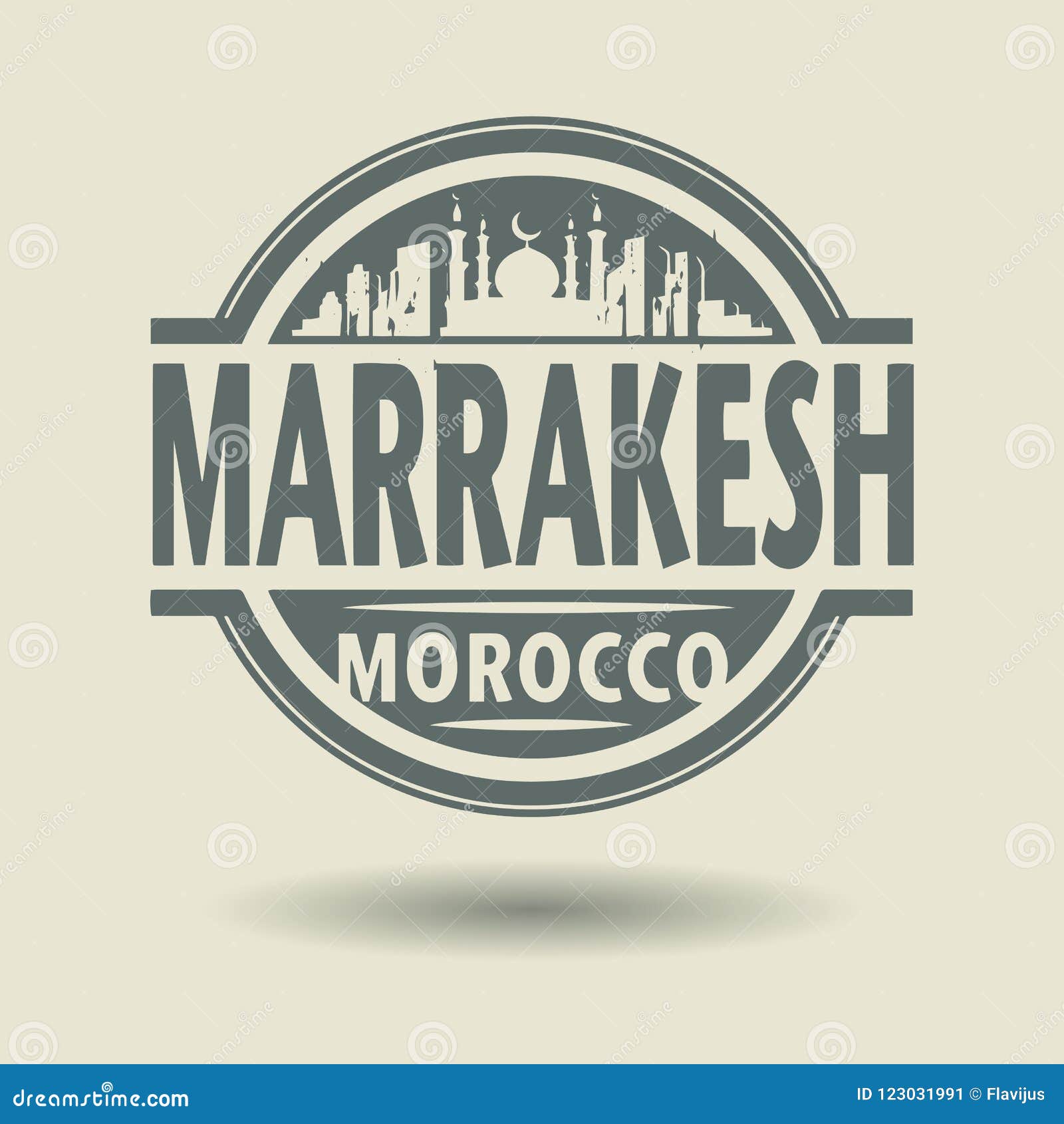 Stamp or Label with Text Marrakesh, Morocco Inside Stock Vector ...