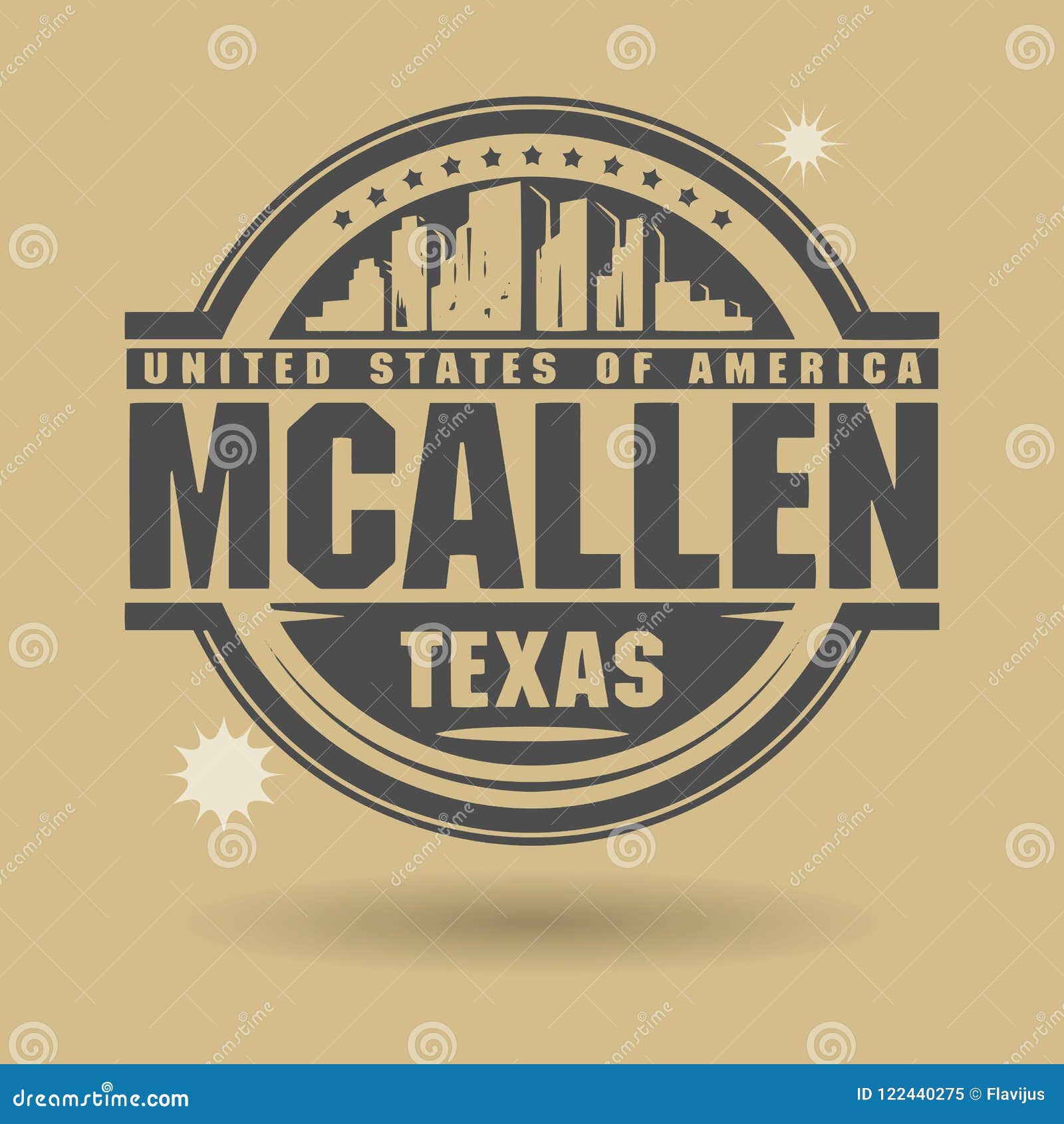 Stamp or Label with Text McAllen, Texas Inside Stock Vector ...