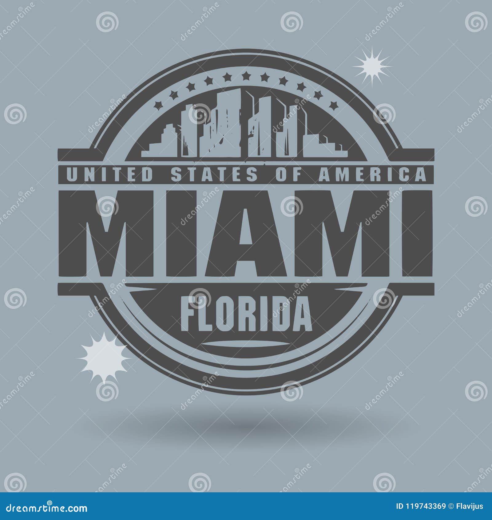 Stamp or Label with Text Miami, Florida Inside Stock Vector ...