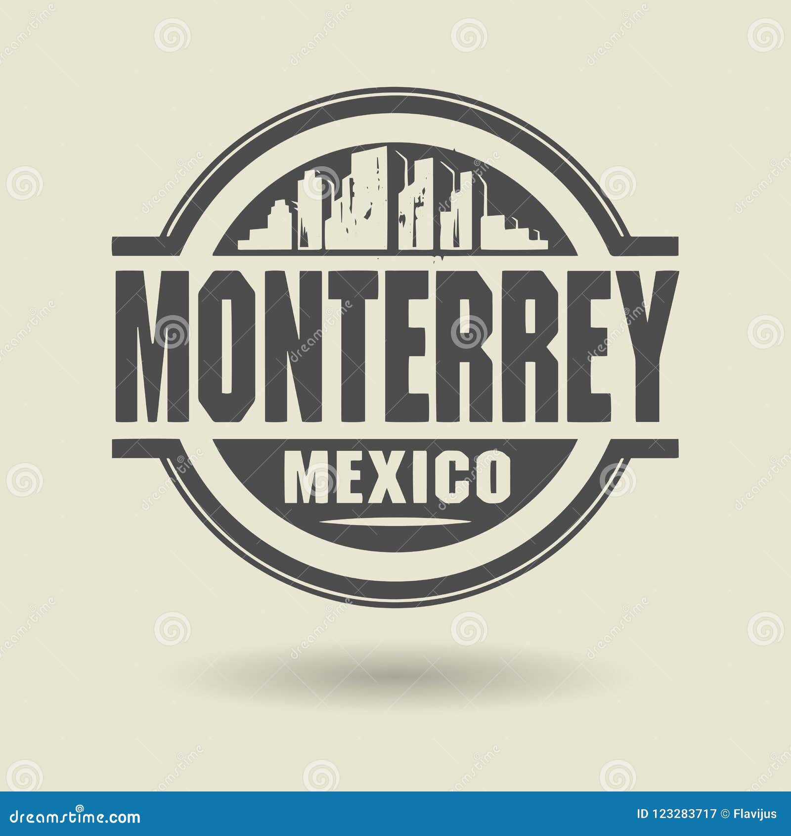 Stamp or Label with Text Monterrey, Mexico Inside Stock Vector ...