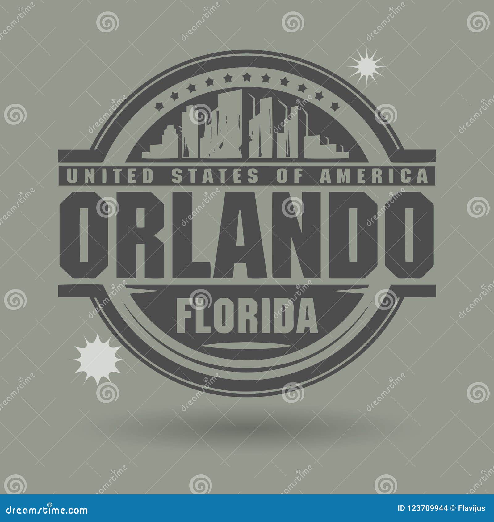 Stamp or Label with Text Orlando, Florida Inside Stock Vector ...