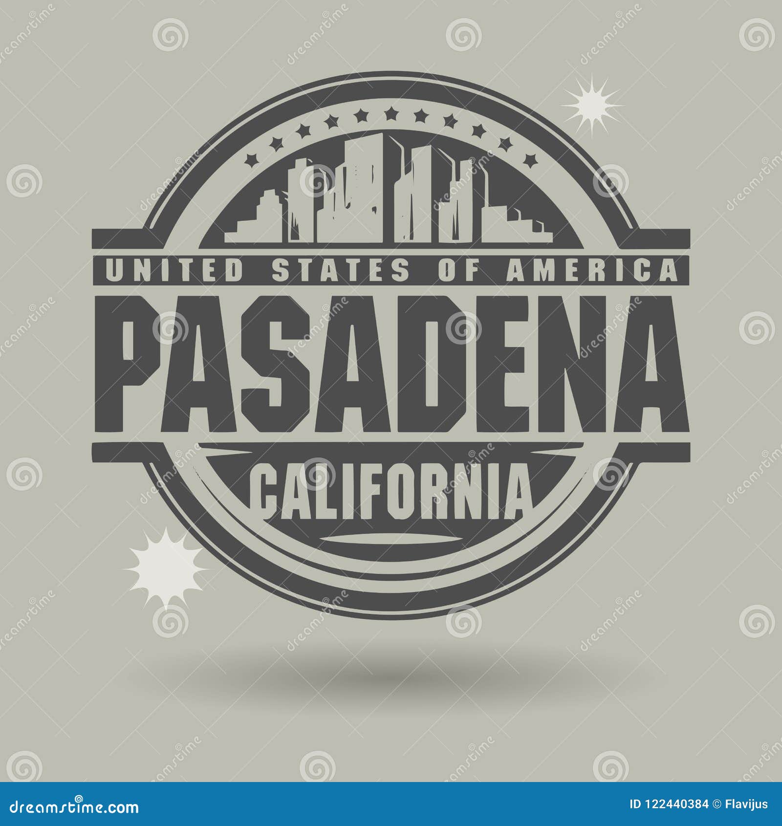 Stamp or Label with Text Pasadena, California Inside Stock Vector ...