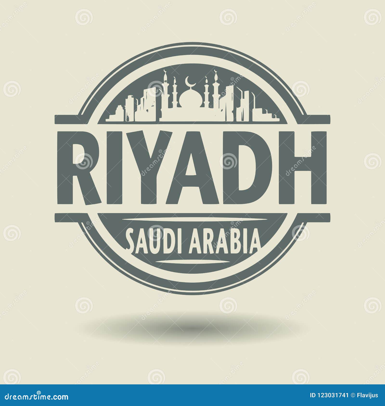 Stamp or Label with Text Riyadh, Saudi Arabia Inside Stock Vector ...