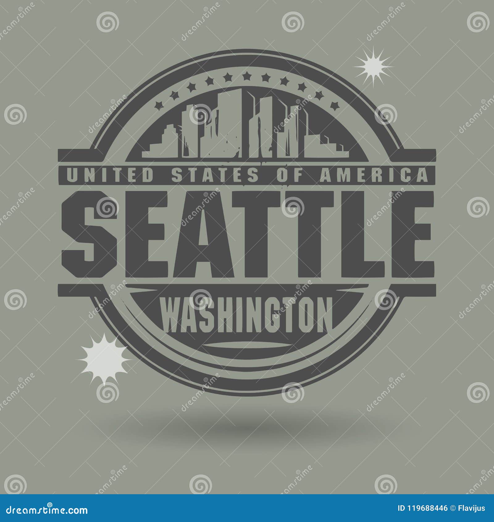 Stamp or Label with Text Seattle, Washington Inside Stock Vector ...