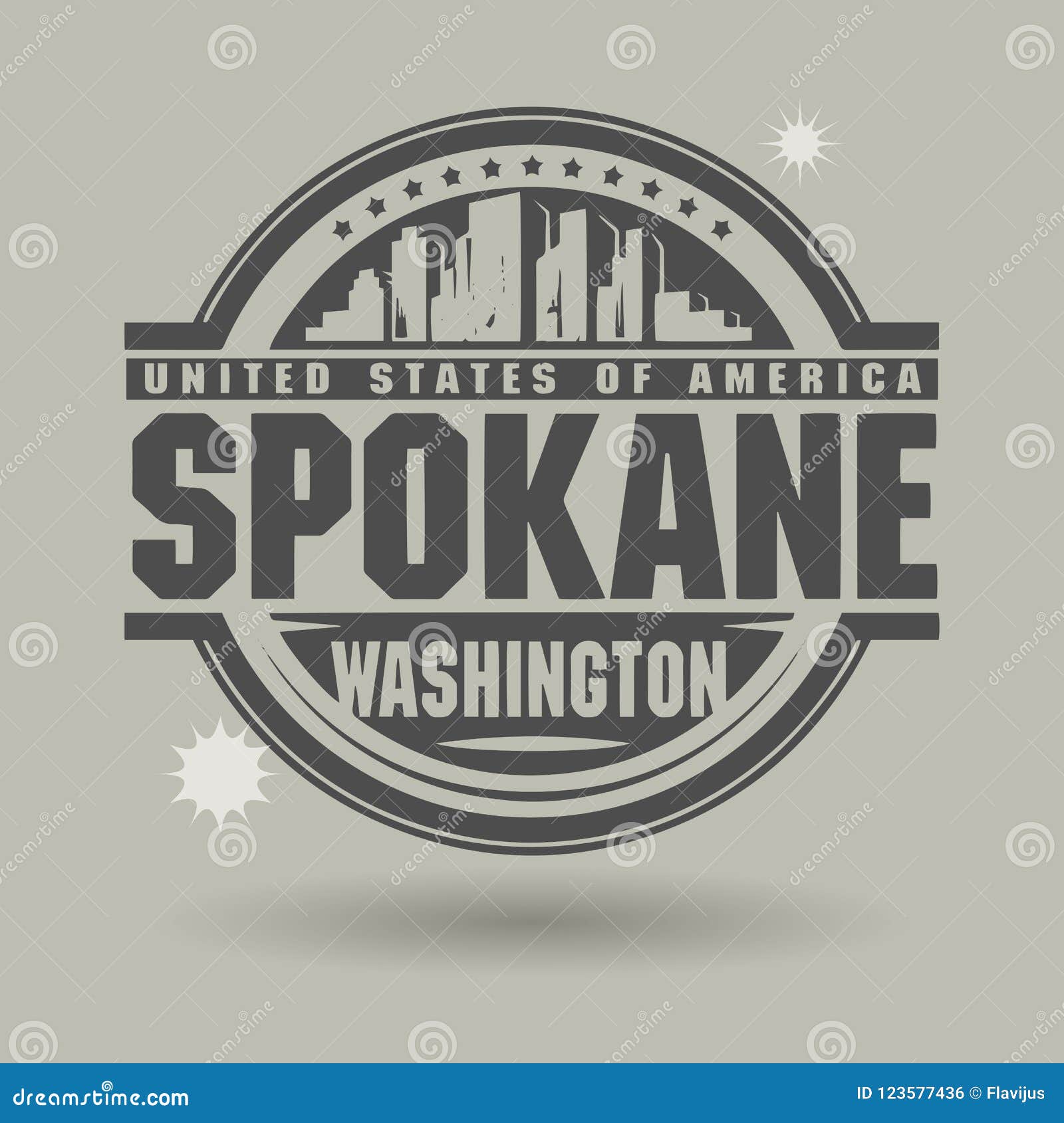 Stamp or Label with Text Spokane, Washington Inside Stock Vector ...