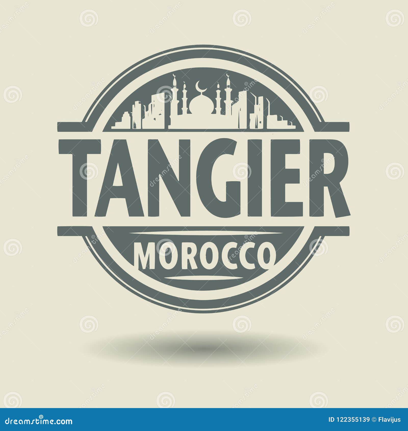 Stamp or Label with Text Tangier, Morocco Inside Stock Vector ...