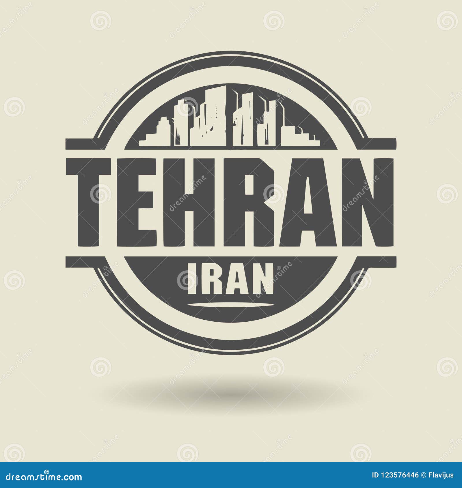 Stamp or Label with Text Tehran, Iran Inside Stock Vector ...