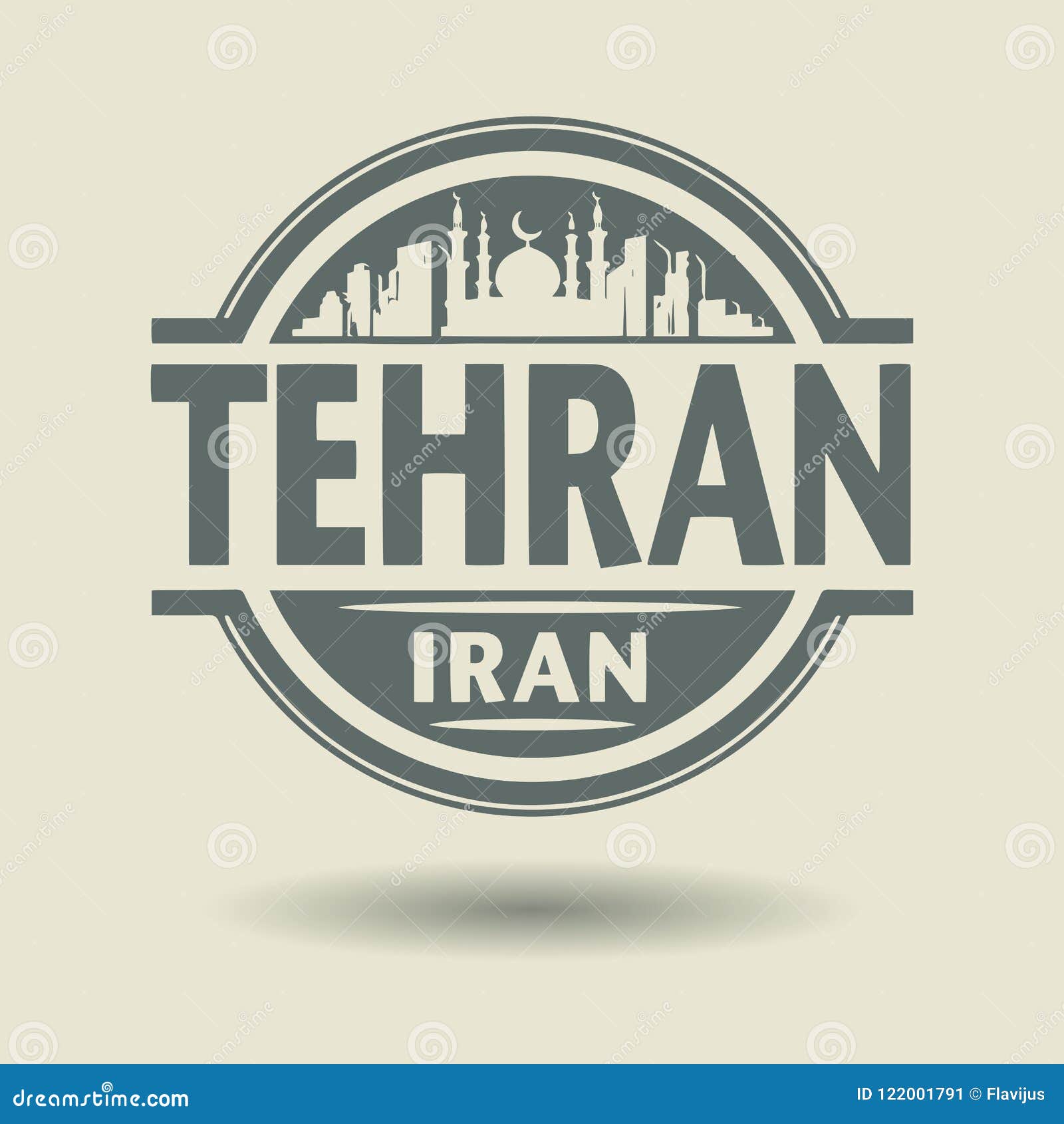 Stamp or Label with Text Tehran, Iran Inside Stock Vector ...