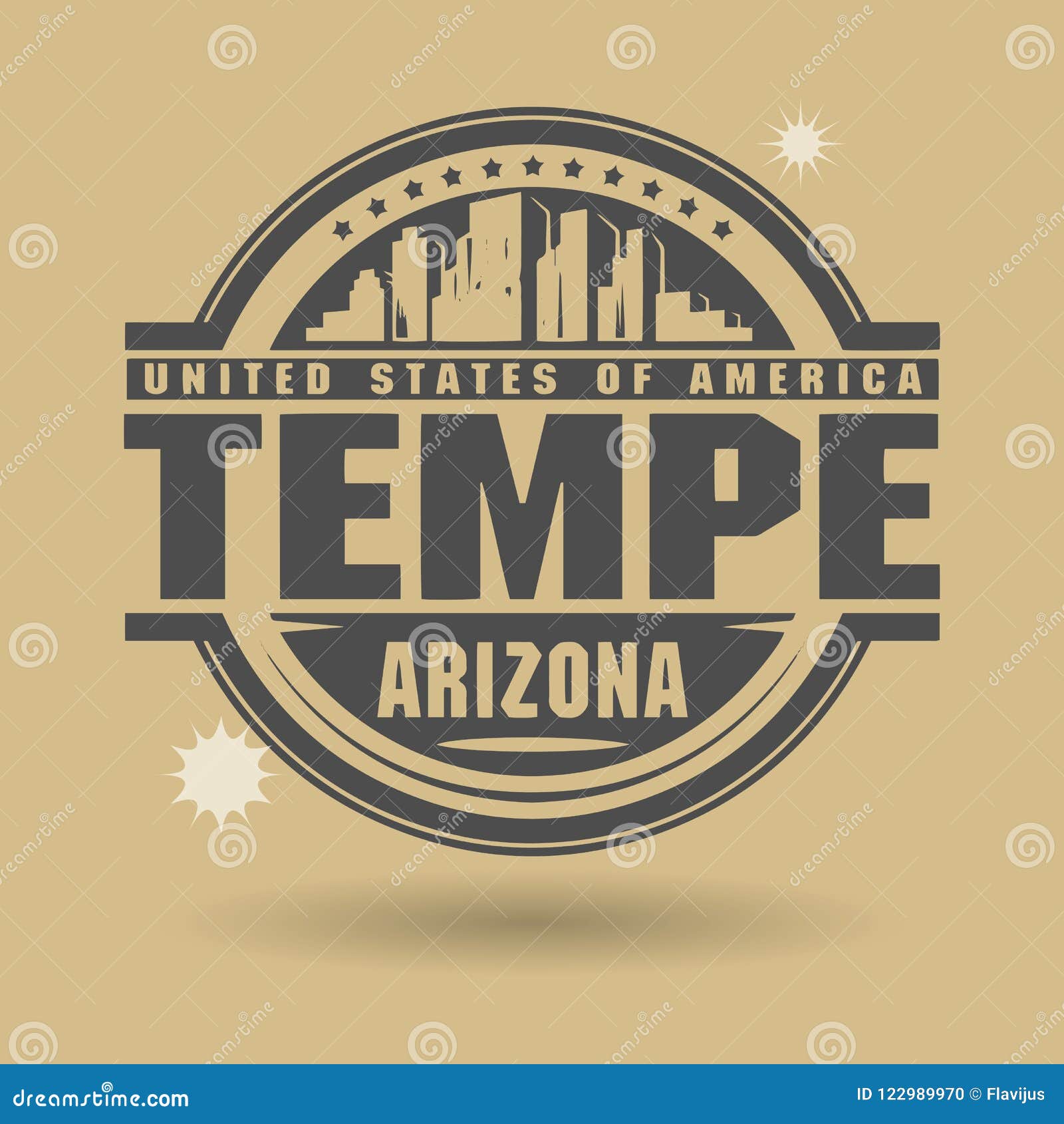 Stamp or Label with Text Tempe, Arizona Inside Stock Vector ...