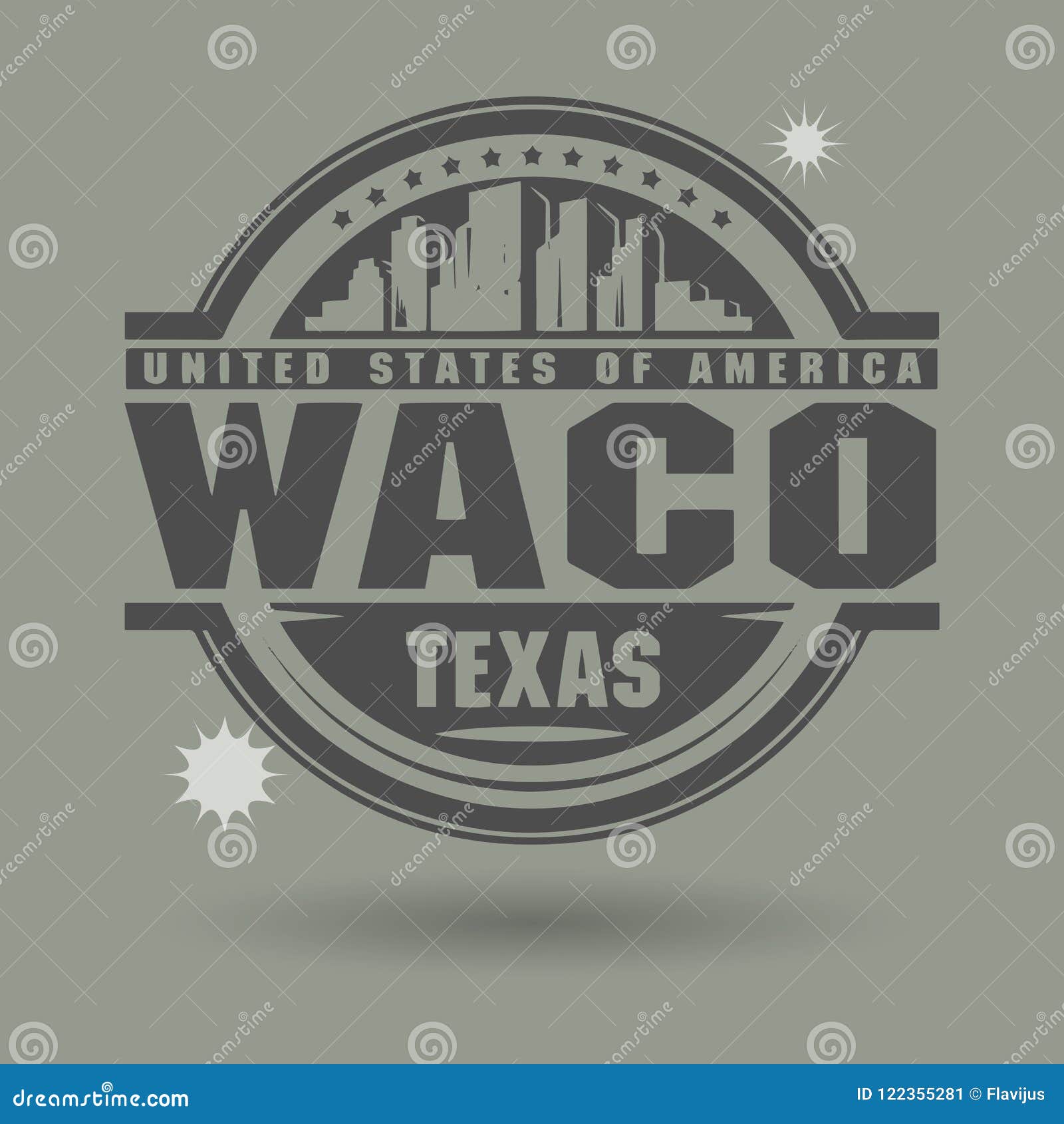 Stamp or Label with Text Waco, Texas Inside Stock Vector - Illustration ...
