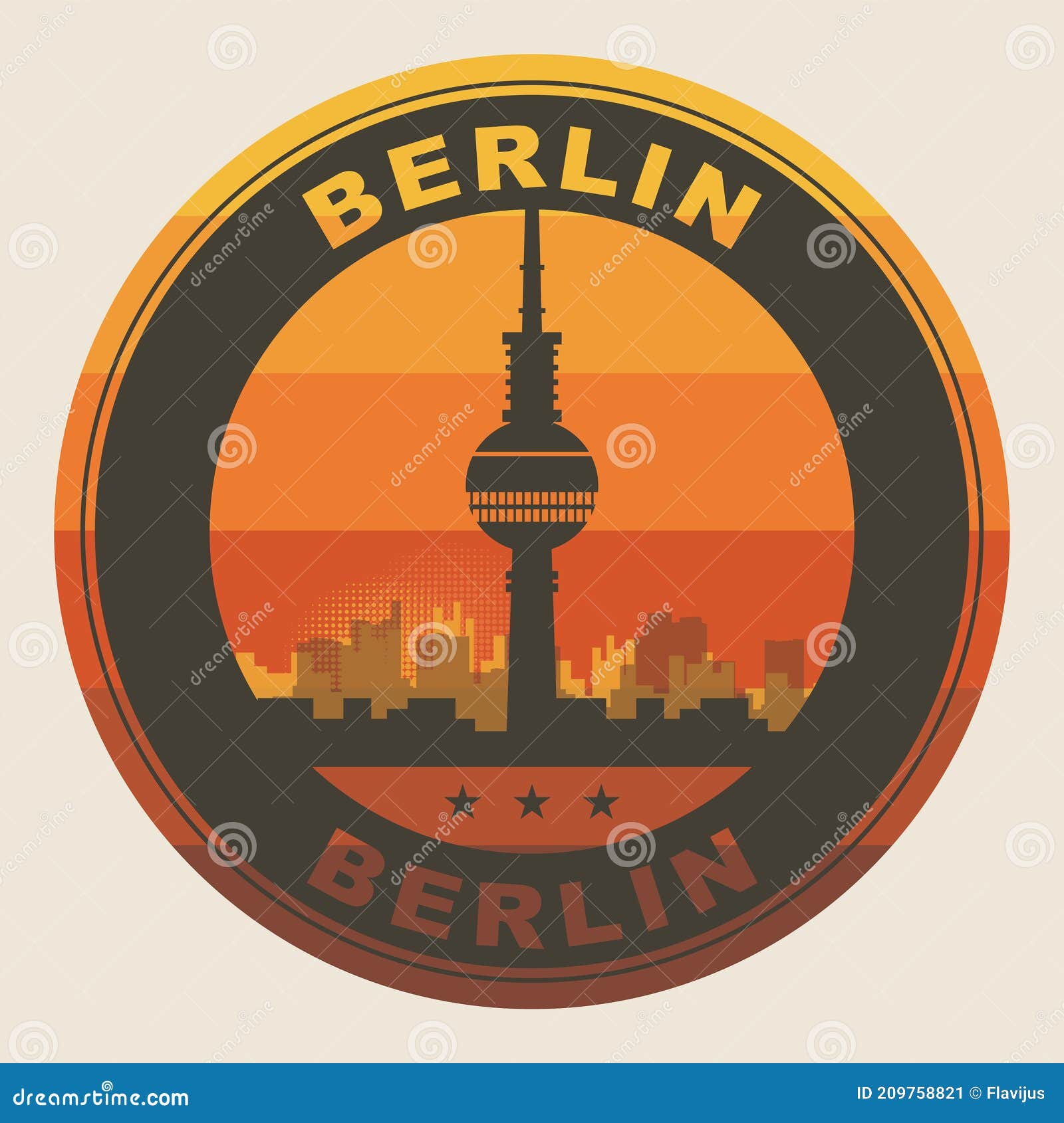 Berlin Label. Travel Germany Symbol. Famous German Architectural Vector ...