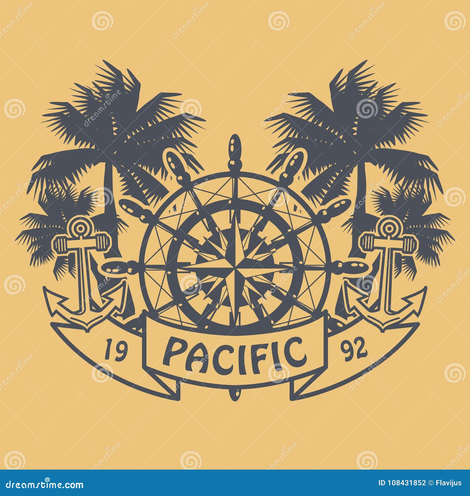 Stamp or Label with the Word Pacific Stock Vector - Illustration of ...
