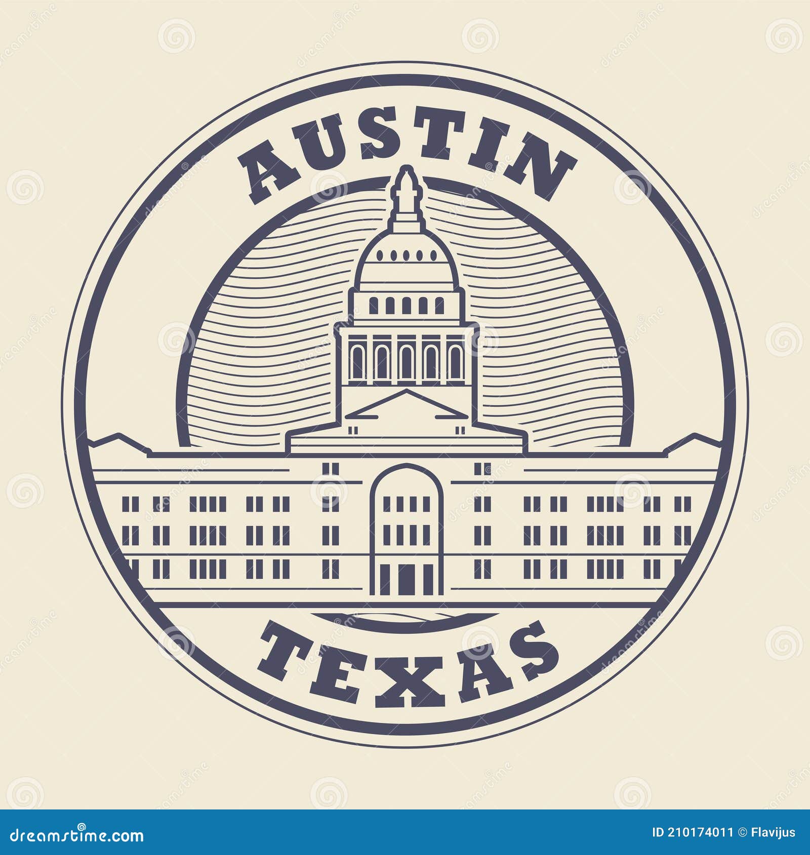 Stamp or Label with Words Austin, Texas Inside Stock Vector ...