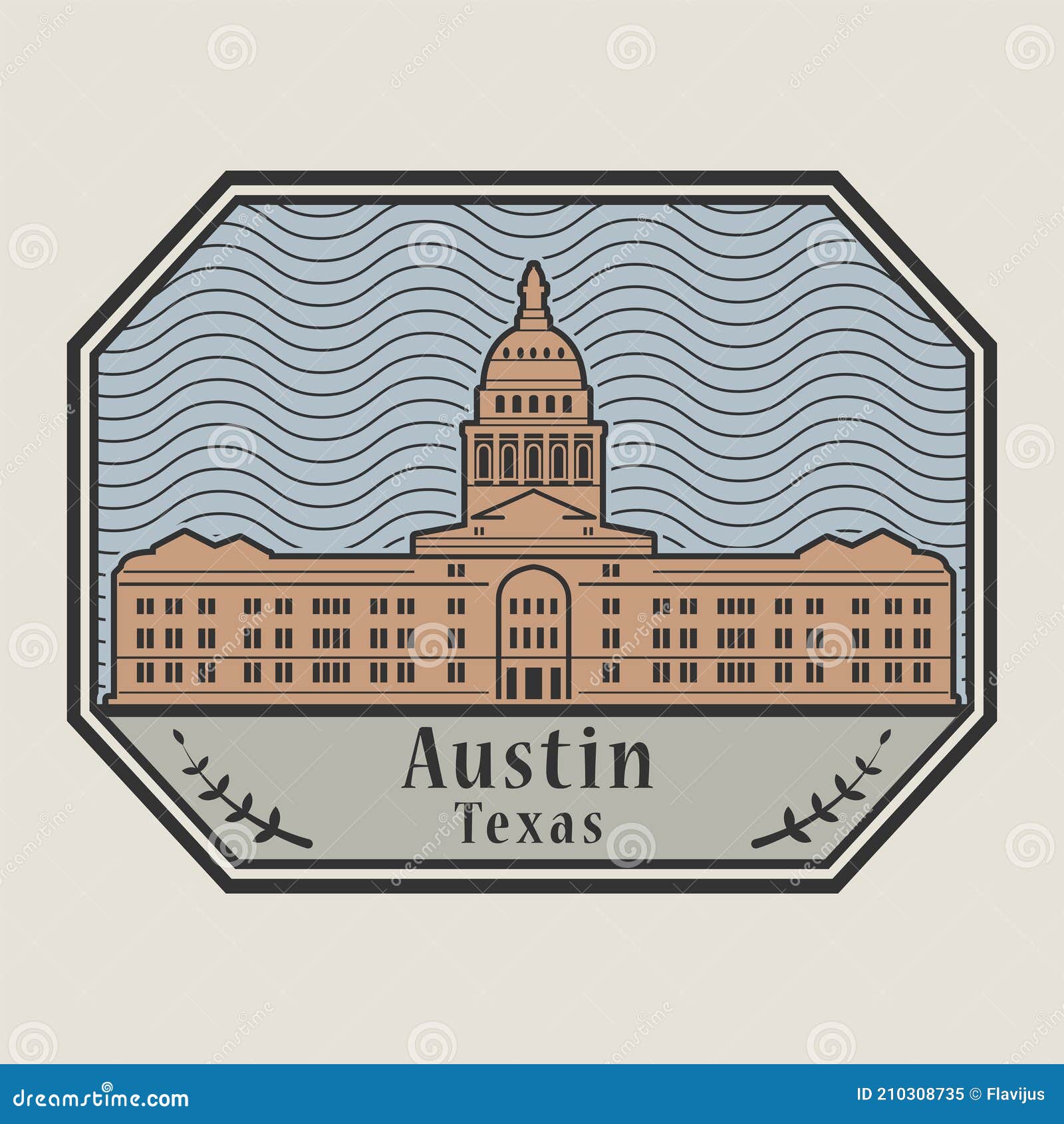 Stamp or Label with Words Austin, Texas Stock Vector - Illustration of ...