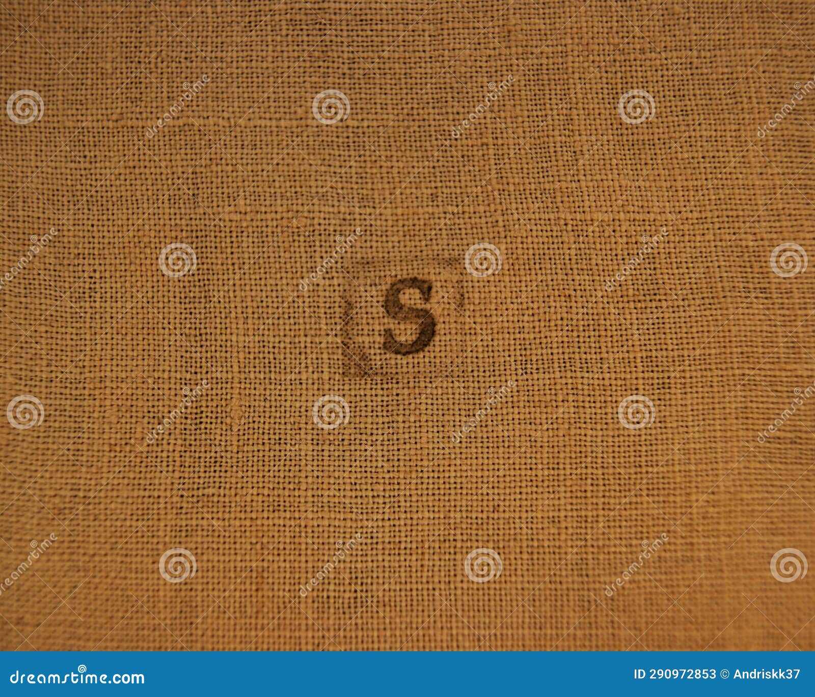 Stamp Letters on Linen Fabric. Letter S. Stock Image - Image of ...