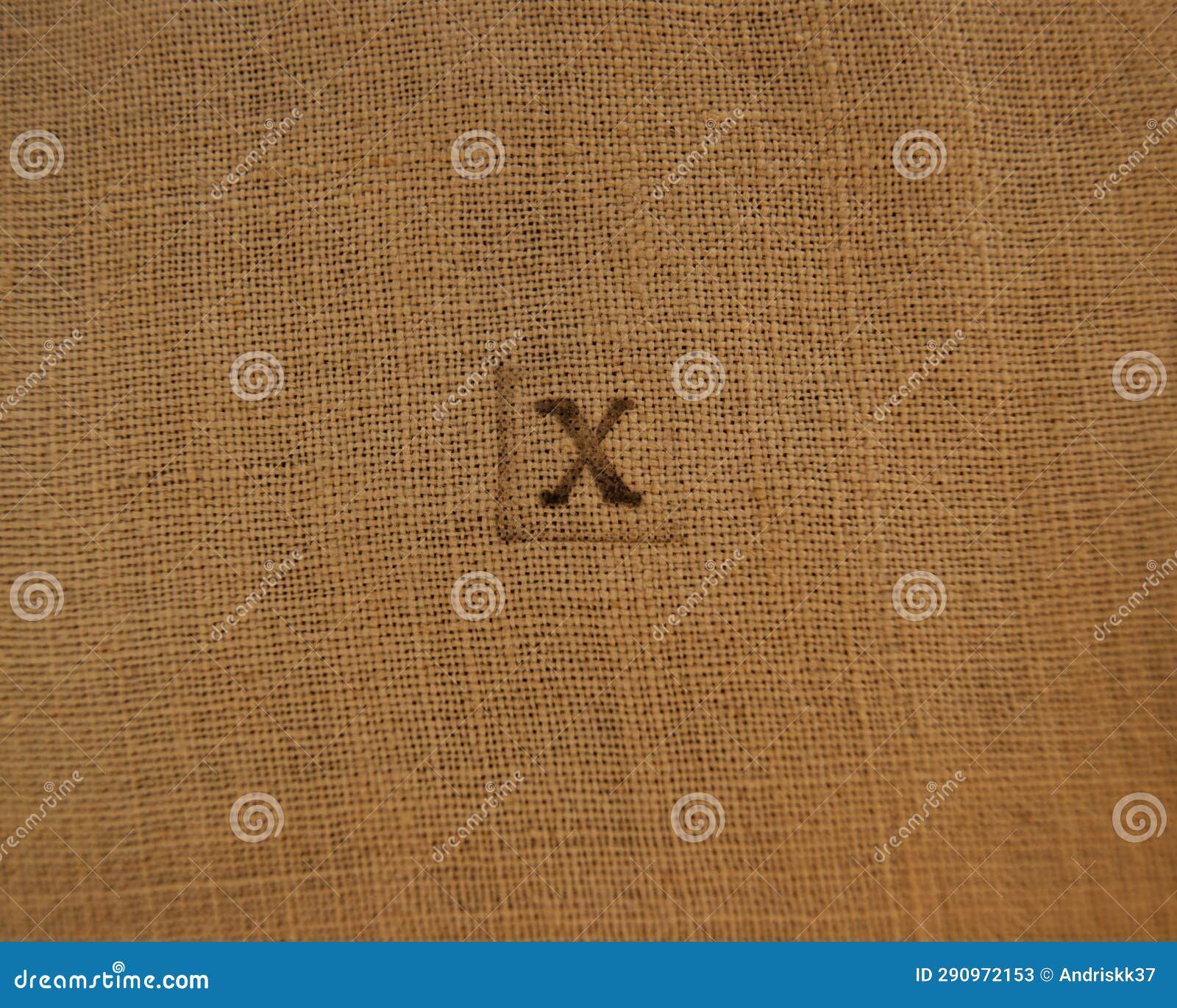 Stamp Letters on Linen Fabric. Letter X. Stock Image - Image of ...