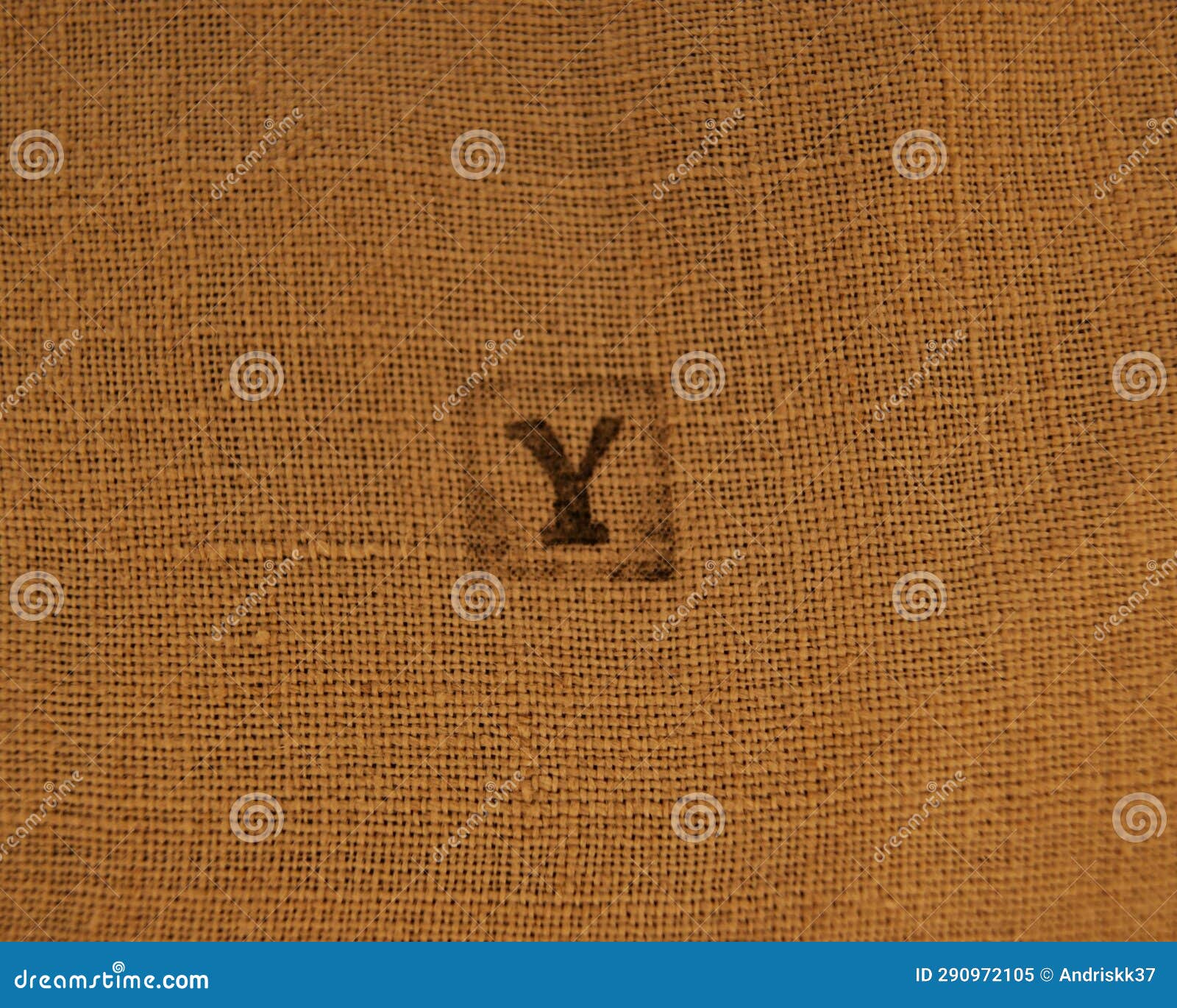 Stamp Letters on Linen Fabric. Letter Y. Stock Image - Image of ...