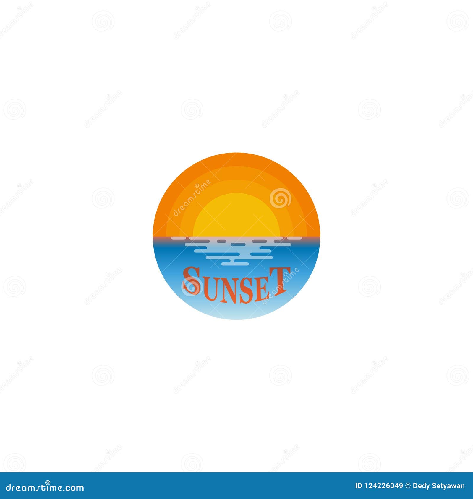 Sunset Logo Icon Vector, Sunlight in the Ocean Stock Vector ...