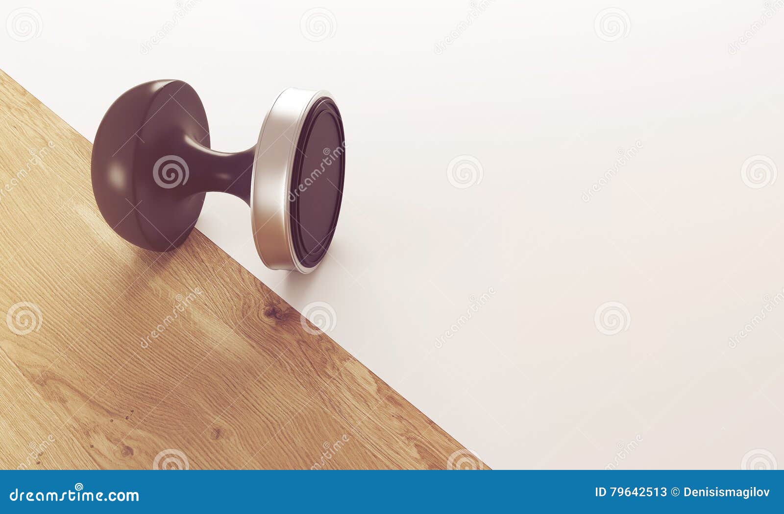 Stamp Lying on Light Wood Table, Toned Stock Illustration ...