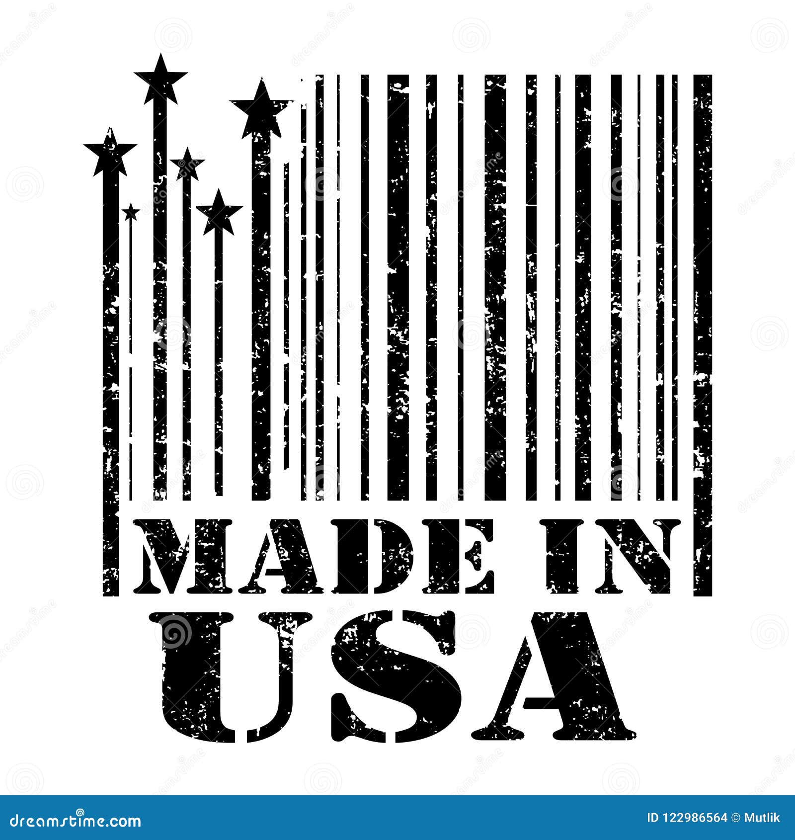 Stamp Made in the USA stock vector. Illustration of isolated - 122986564