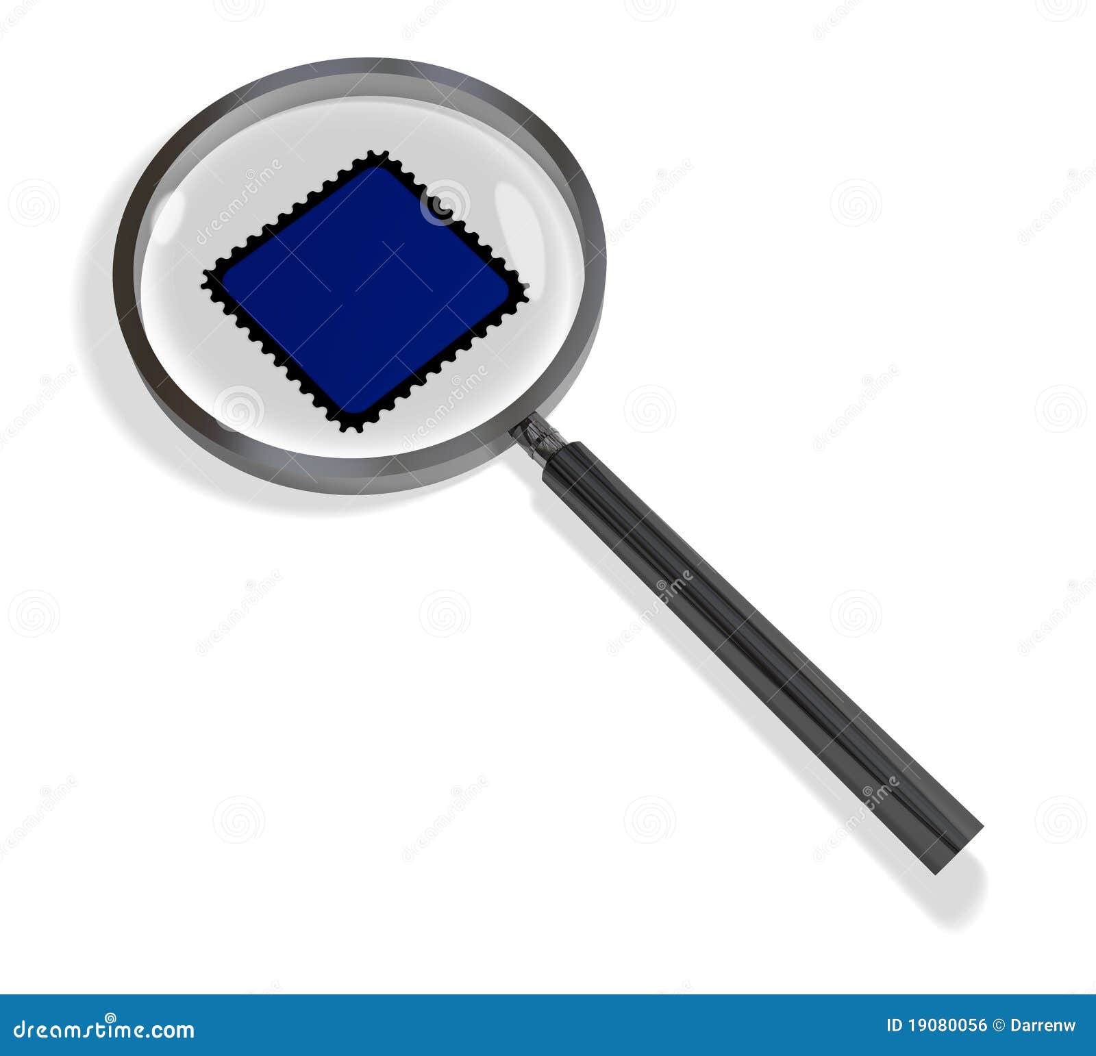Stamp magnifying glass stock illustration. Illustration of magnifying ...