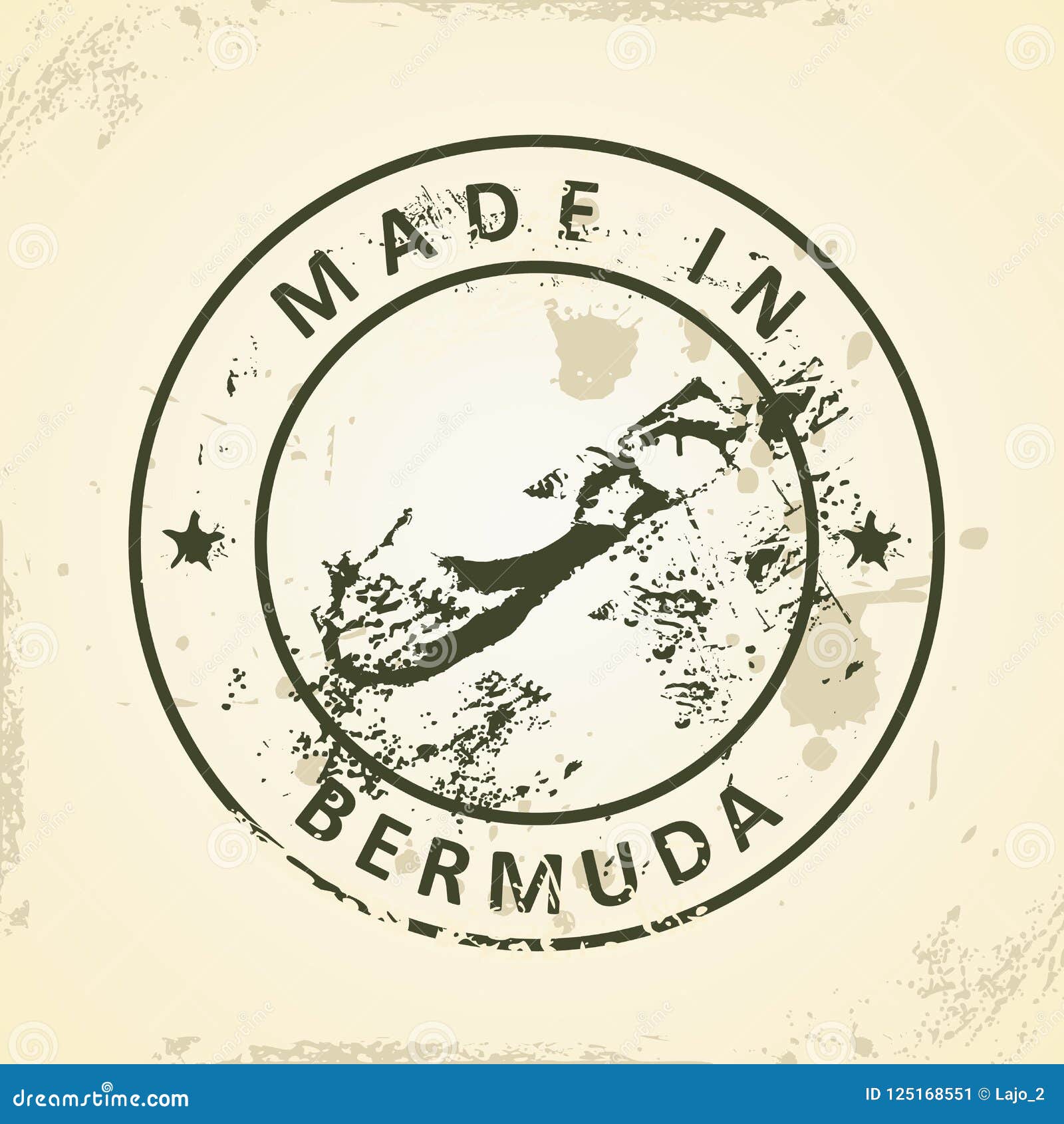 Stamp with map of Bermuda stock vector. Illustration of political ...